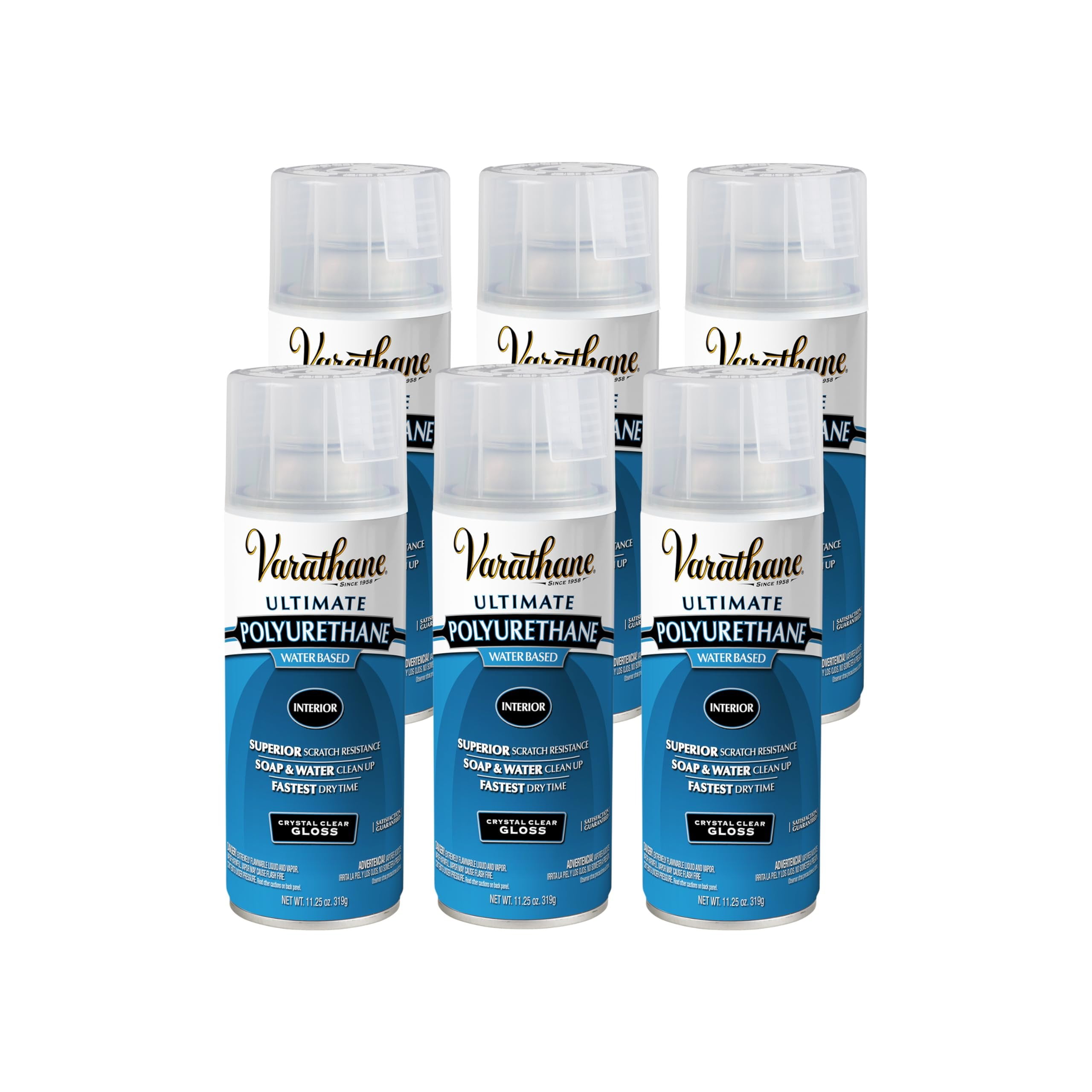 Varathane 200081-6PK Water-Based Ultimate Polyurethane, 11.25 oz, Gloss ...