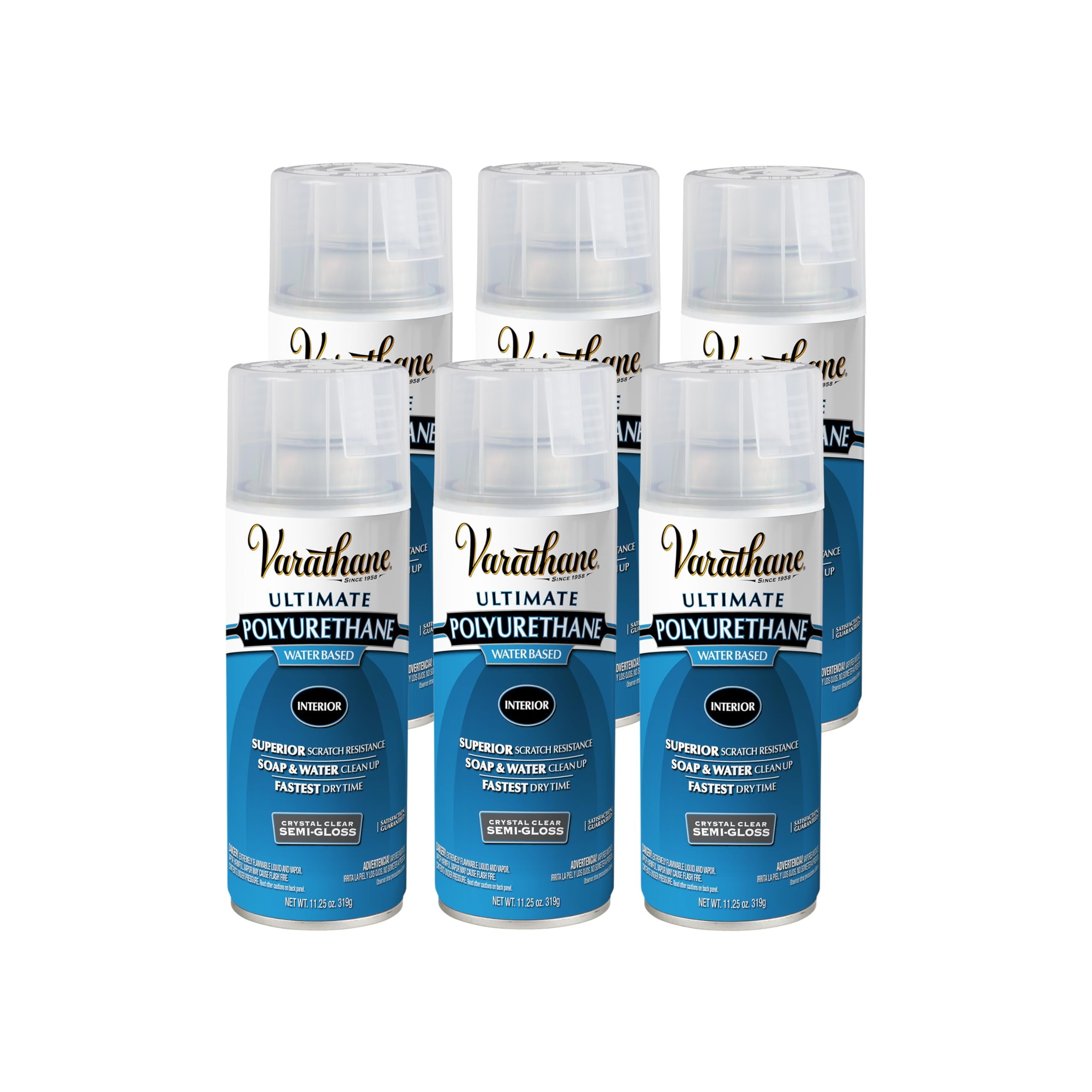 Varathane 200181-6PK Water-Based Ultimate Polyurethane, 11.25 oz, Semi-Gloss, 6 Pack - Walmart.com