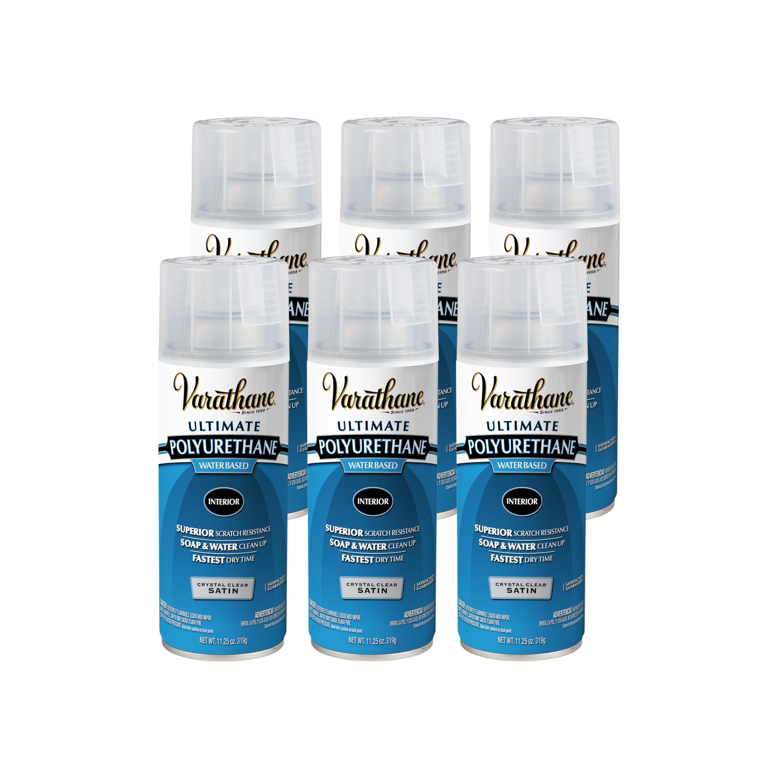 Varathane 200281-6PK Water-Based Ultimate Polyurethane, 11.25 oz, Satin, 6 Pack - Walmart.com