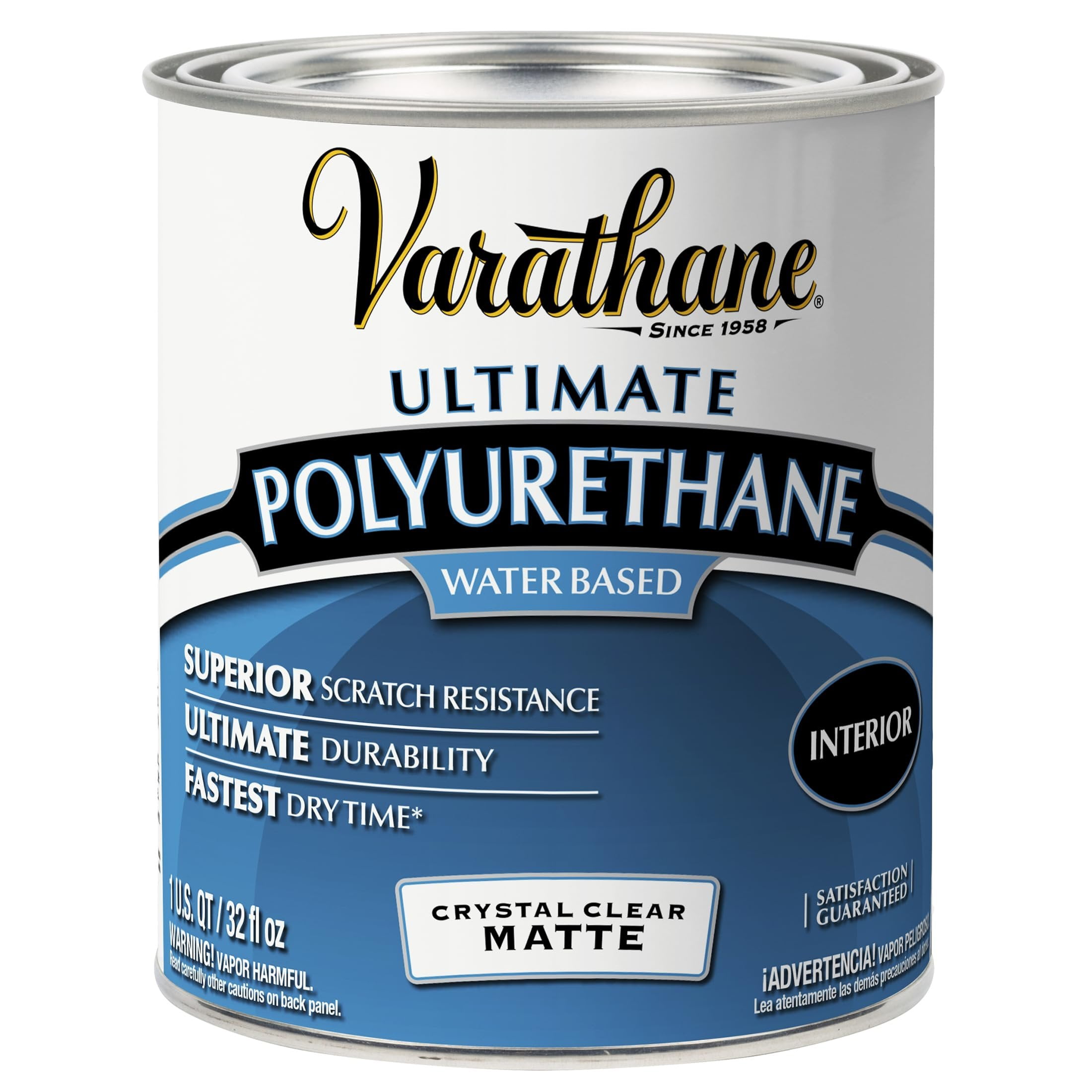 Varathane 262074 Water-Based Ultimate Polyurethane, Quart, Matte ...