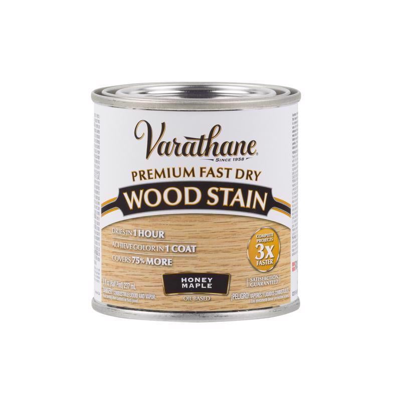 Varathane 313610 Premium Fast Dry Wood Stain, 1/2 Pint, Honey Maple ...