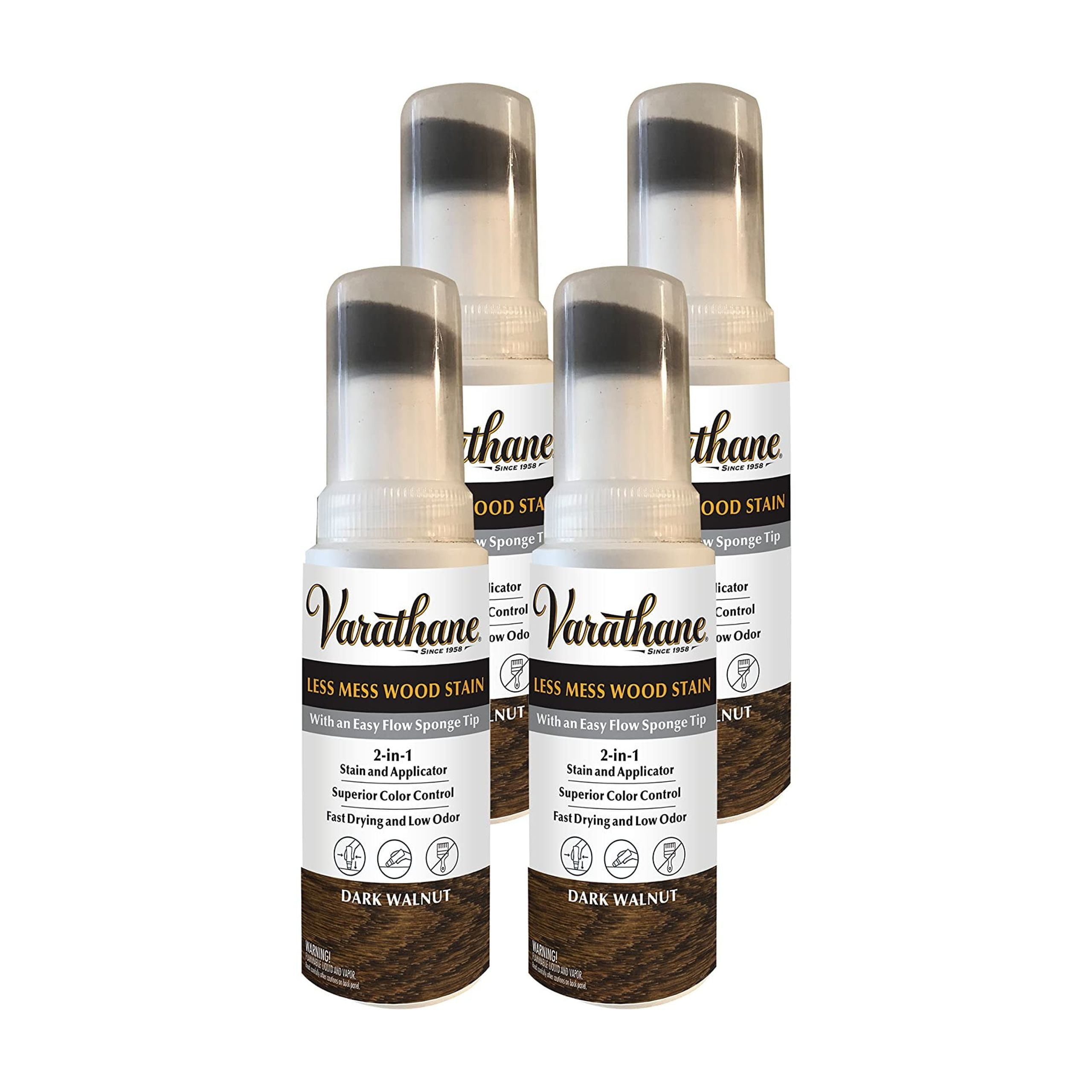 Varathane 368029-4PK Less Mess Wood Stain and Applicator, 4 oz, Dark ...