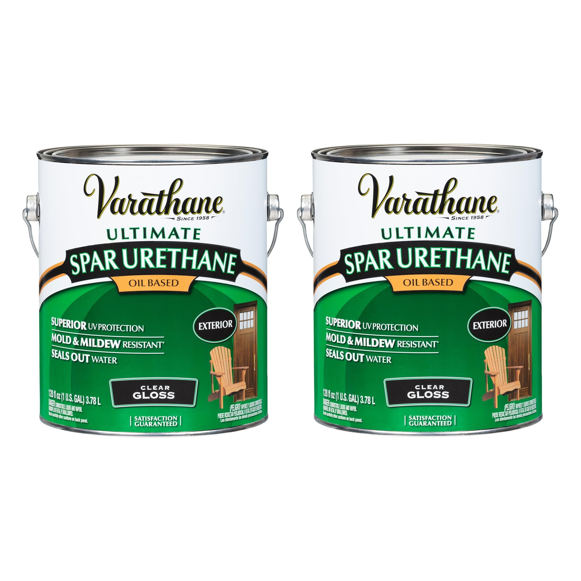 Varathane 9231-2PK Oil-Based Ultimate Spar Urethane, Gallon, Gloss, 2 ...
