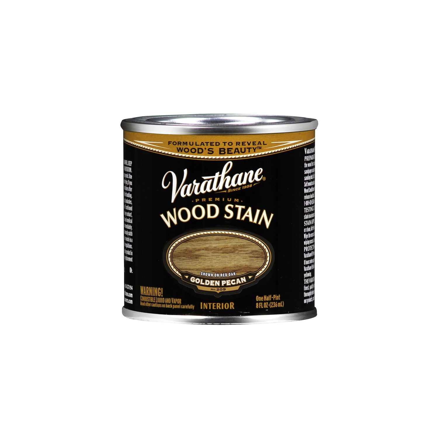 Varathane Premium Semi-Transparent Golden Pecan Oil-Based Urethane Modified Alkyd Wood Stain 0.5 ...