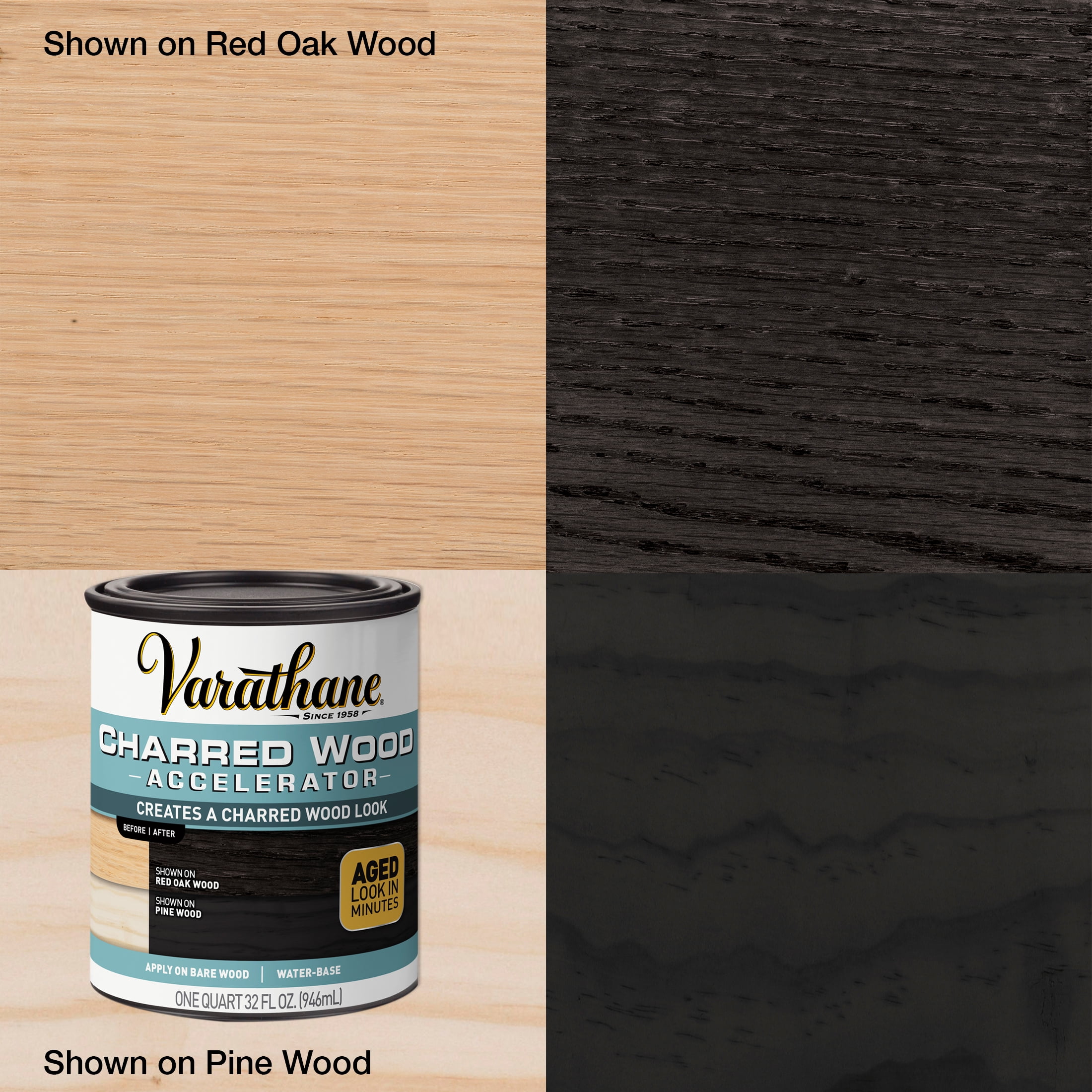 Varathane Satin Charred Wood Accelerator-347105, Quart - Walmart.com