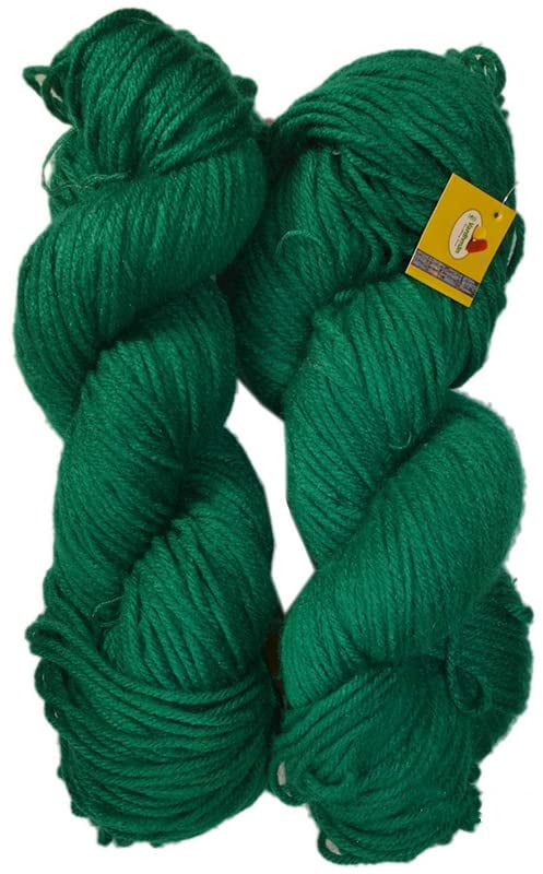 Vardhman Jackpot Thick Chunky Wool Hand Knitting Yarn Green Hanks200gms ...