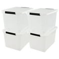 Vareone Set of 4 Large Heavy-Duty Plastic Storage Box with Lid, 30 L ...