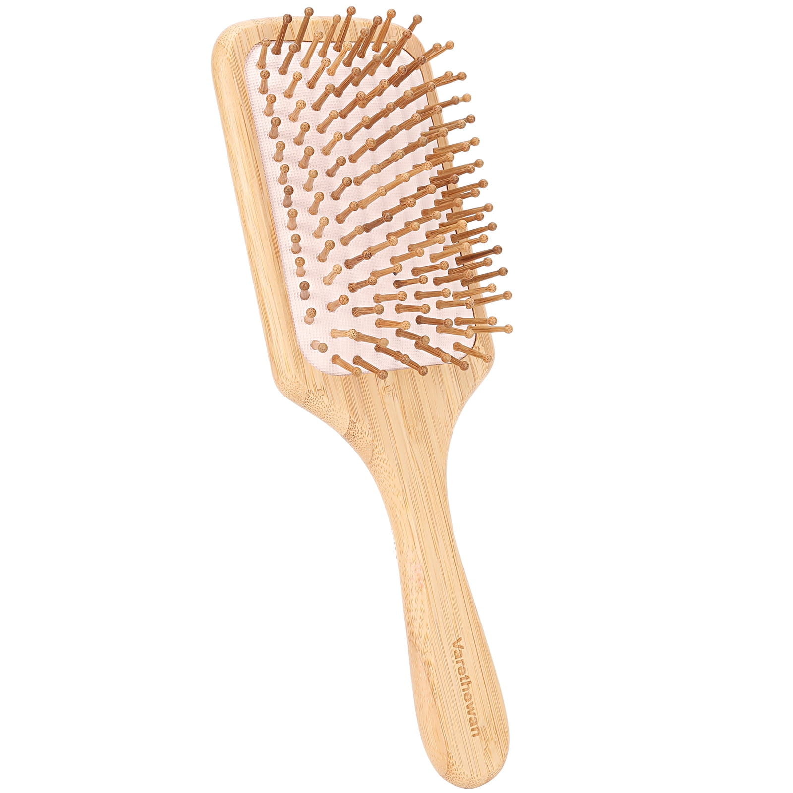 Varethewan Natural Bamboo Hair Brush Set - Paddle Brush & Detangle Tail ...