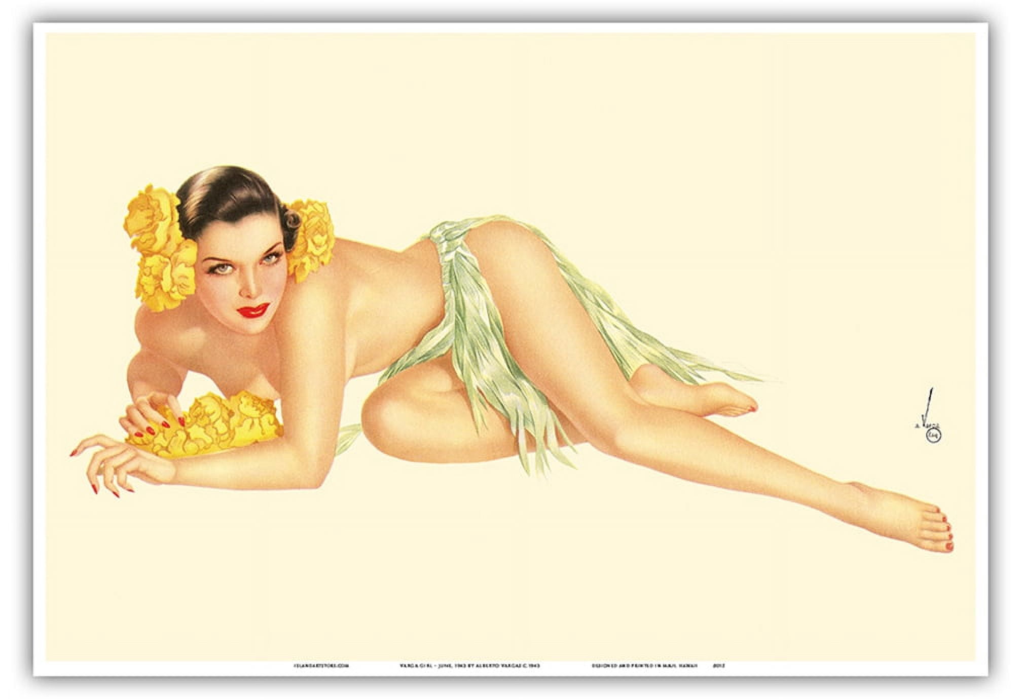 Varga Girl June 1943 Vintage Pin Up Girl Print By Alberto Vargas C
