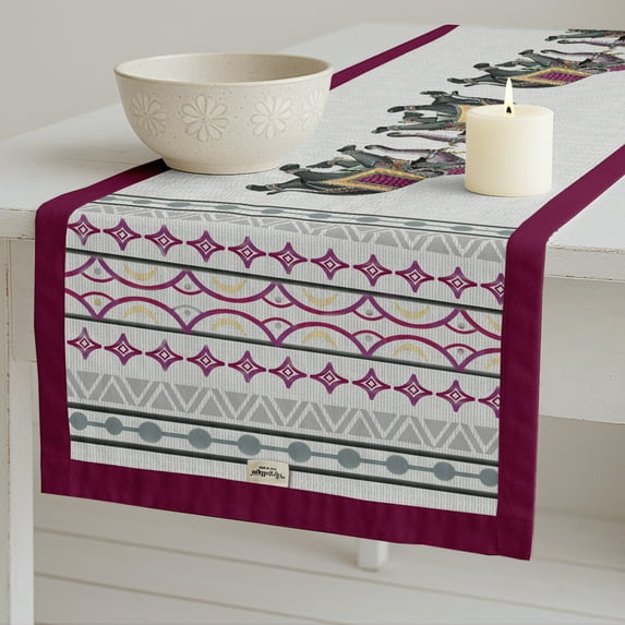 Vargottam 100% Cotton Table Runner - Double Layered with Side Borders ...