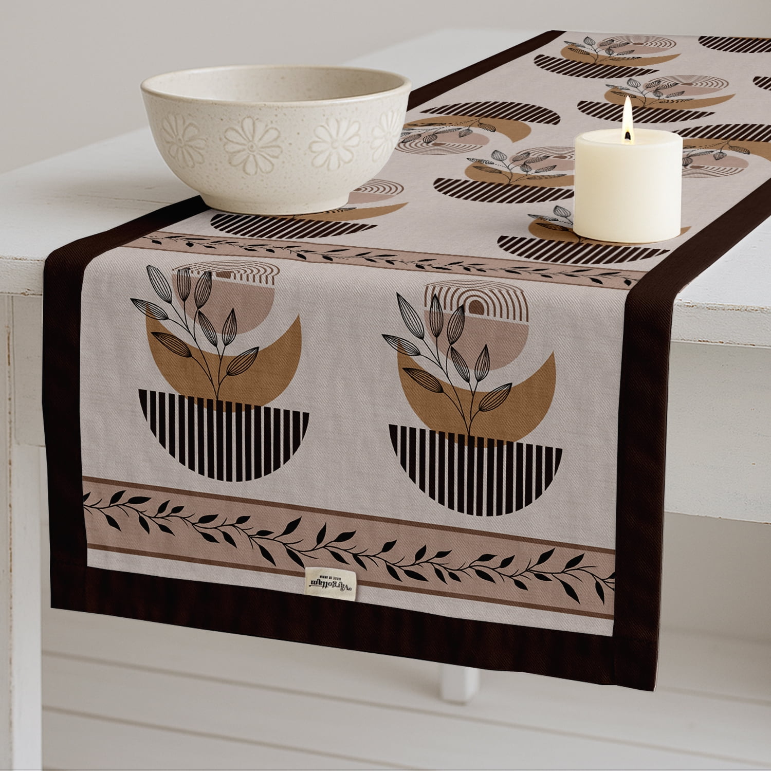 Vargottam 100% Cotton Table Runner - Double Layered with Side Borders ...