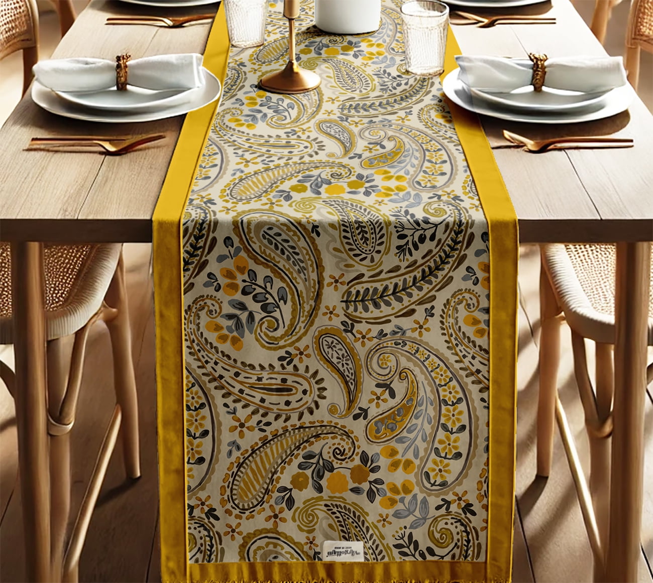 Vargottam 100% Cotton Table Runner - Double Layered with Side Borders ...