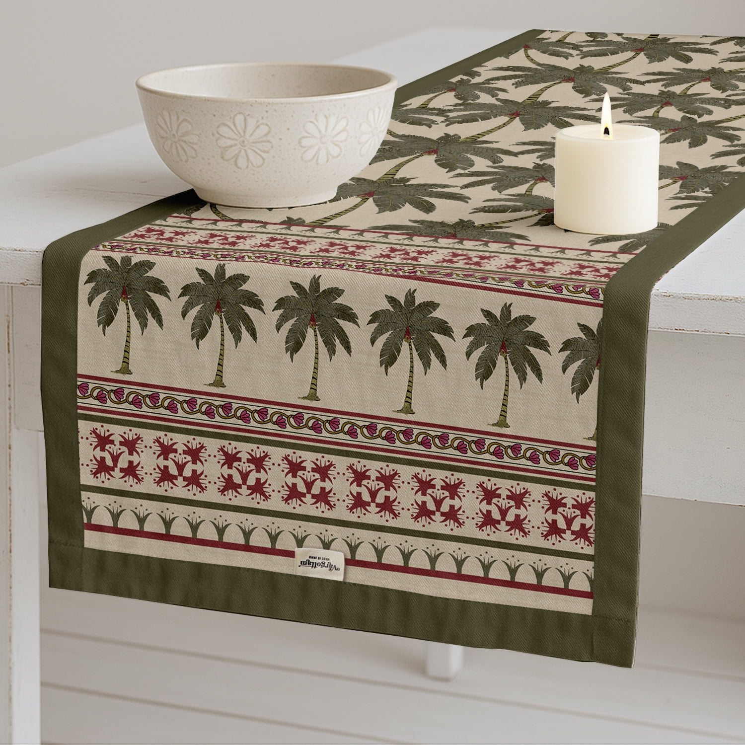 Vargottam 100% Cotton Table Runner - Double Layered with Side Borders ...