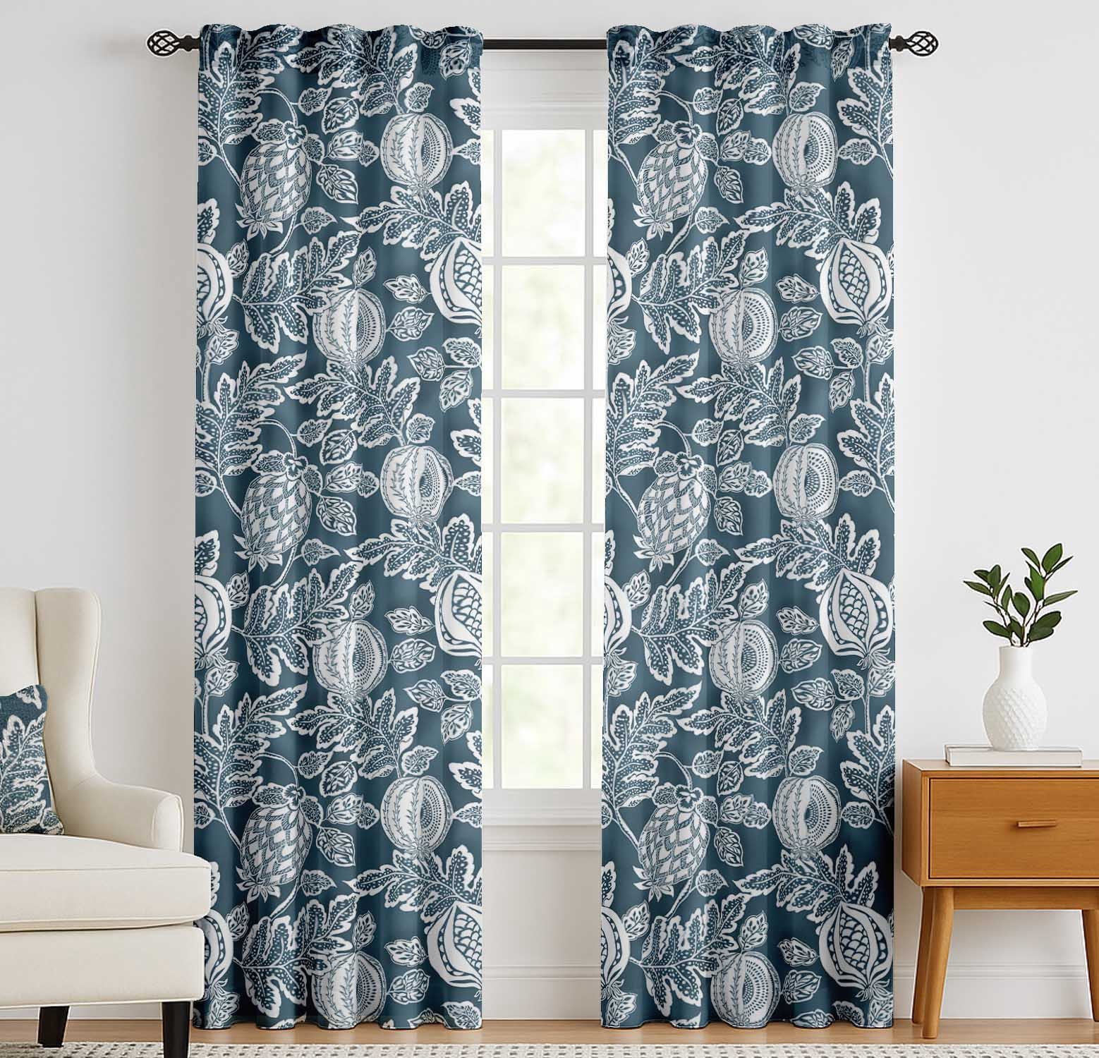 Vargottam 84 Inch Rod Pocket/Back Tab Cotton Curtains for Windows and ...