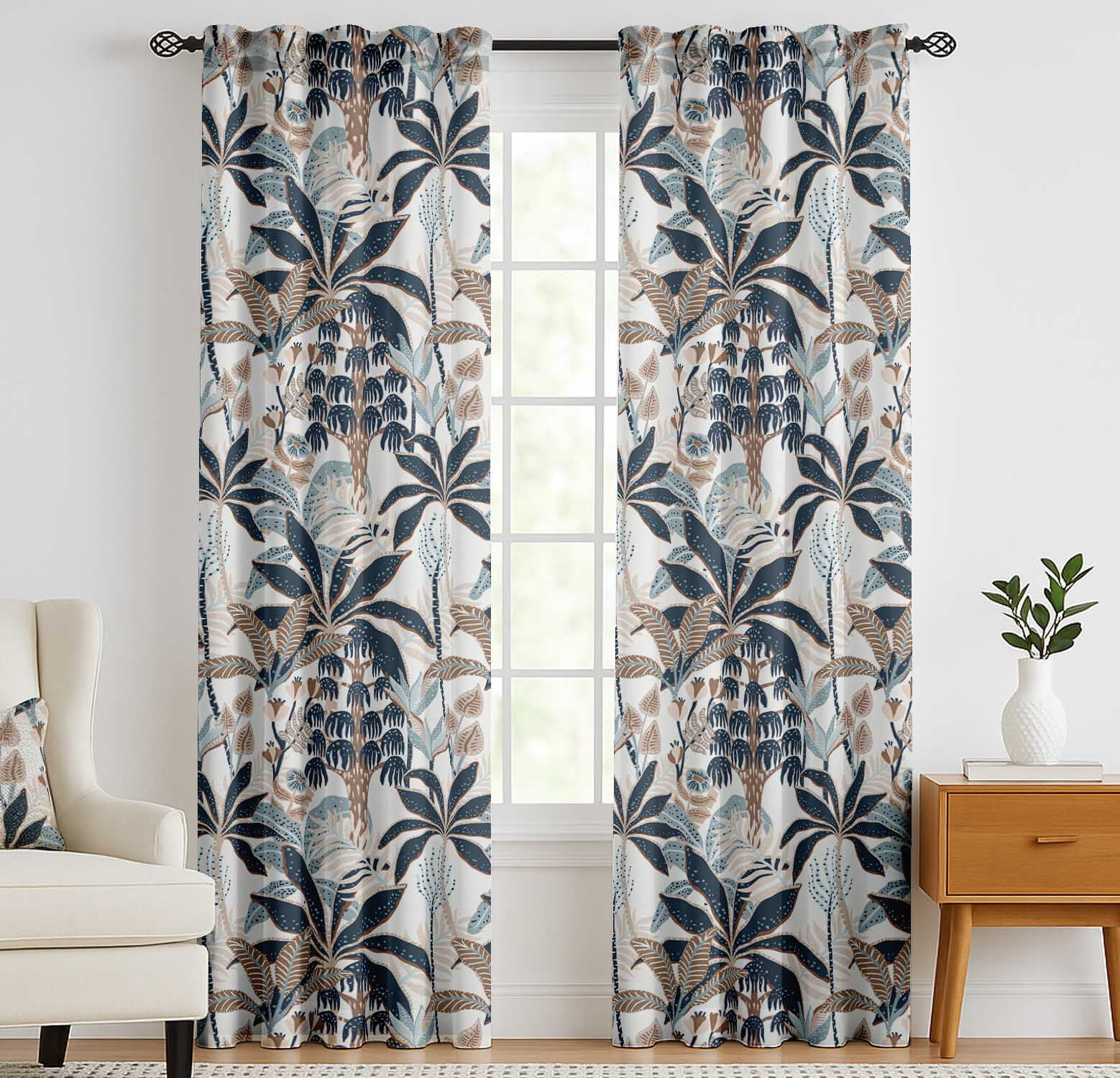 Vargottam Cotton Curtains - 90" Long Drapes for Tall Windows or Balcony ...