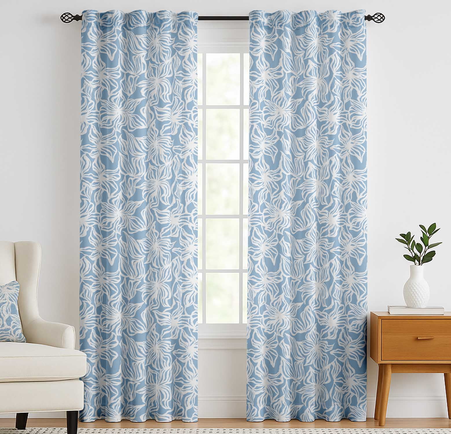 Vargottam Cotton Curtains for Windows - 3-in-1 Rod Pocket/Back Tab ...