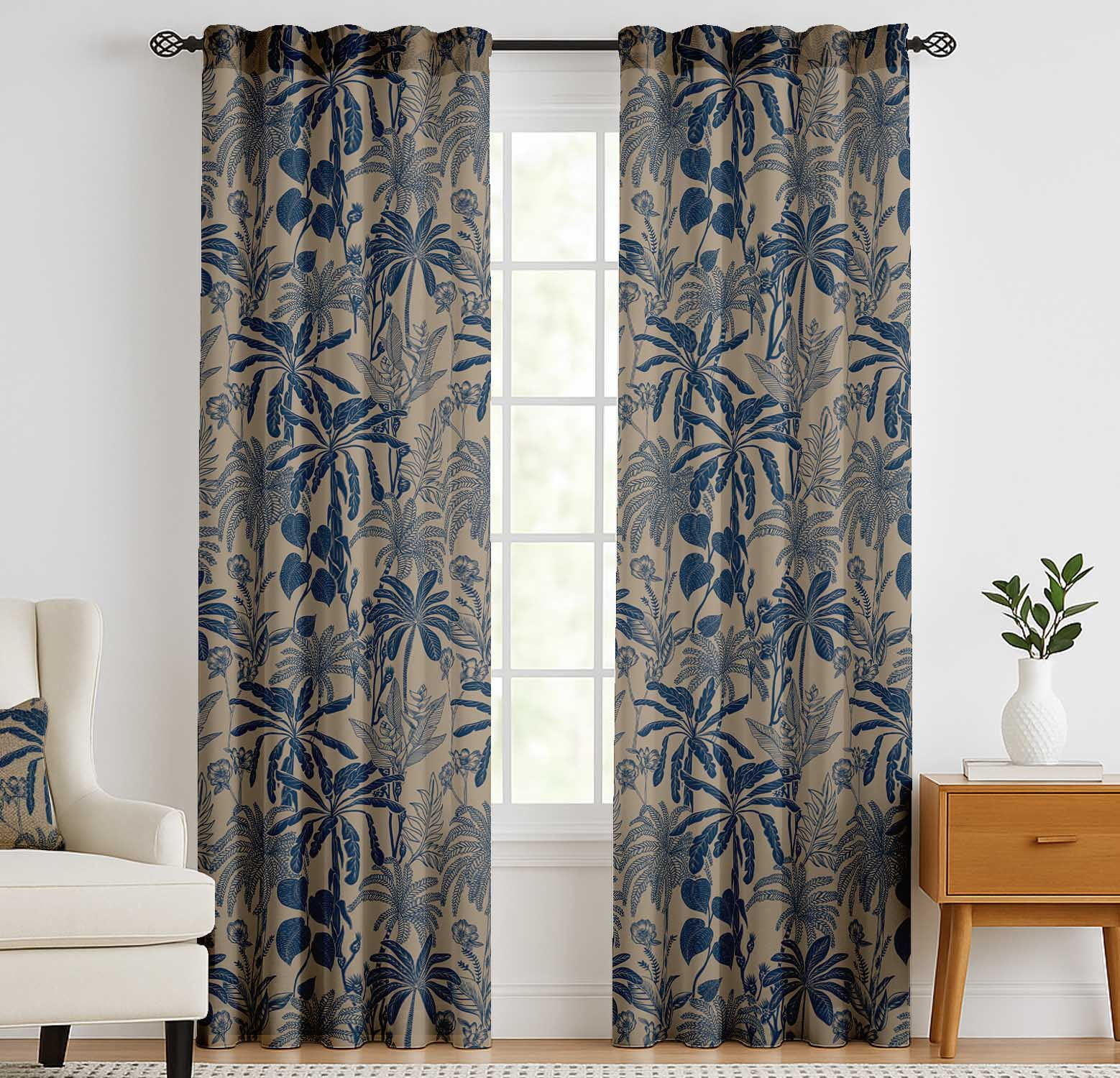 Vargottam Cotton Curtains for Windows - 3-in-1 Rod Pocket/Back Tab ...