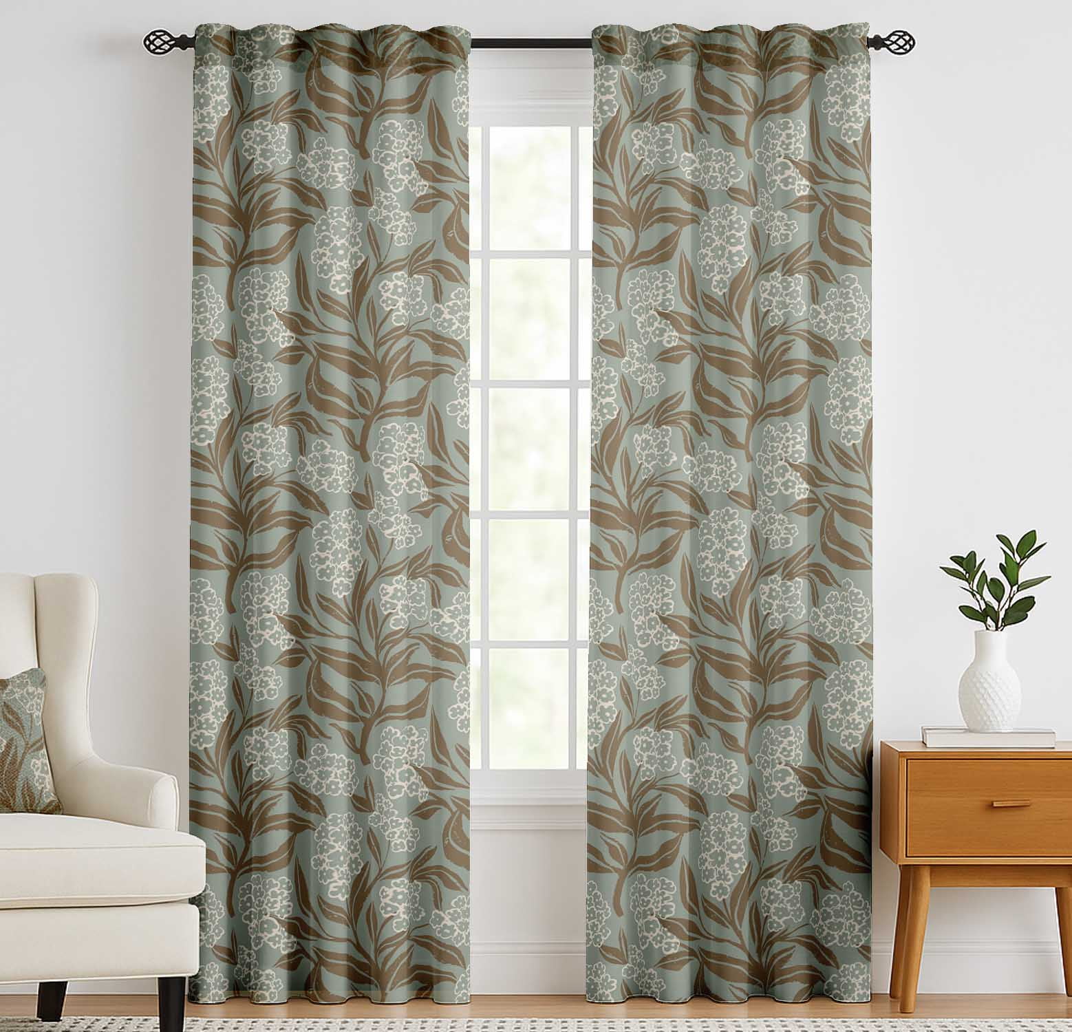 Vargottam Cotton Curtains for Windows - 3-in-1 Rod Pocket/Back Tab ...