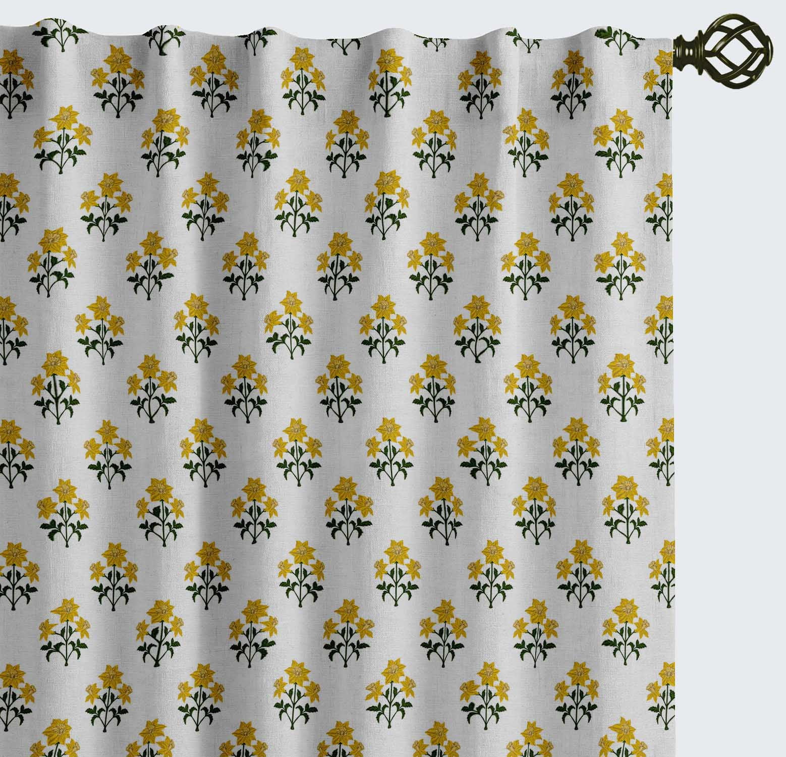 Vargottam Cotton Curtains for Windows - 3-in-1 Rod Pocket/Back Tab ...