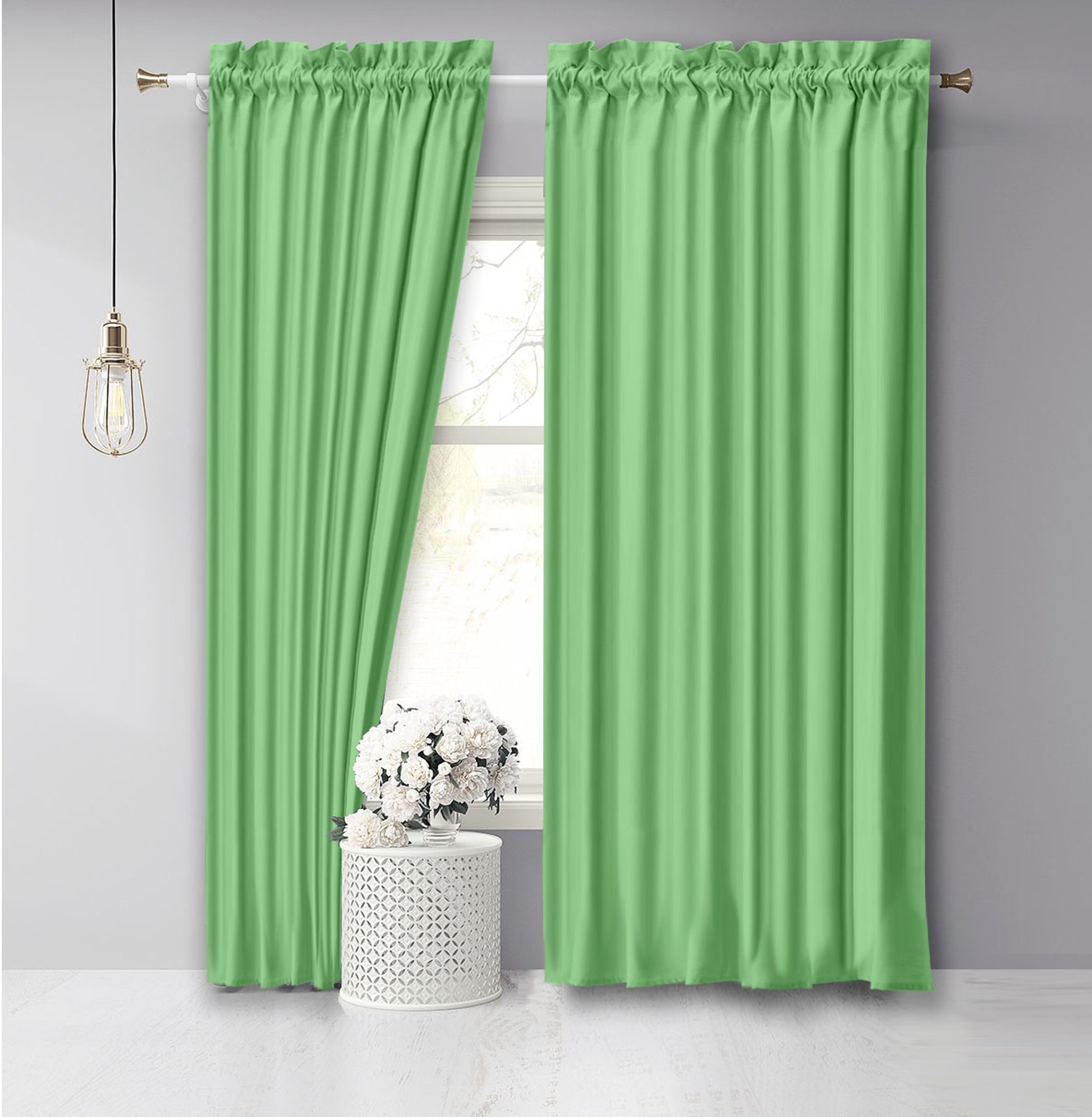 Vargottam Cotton Slub Lime Green Curtains 46 Inch Window Curtain 2 ...
