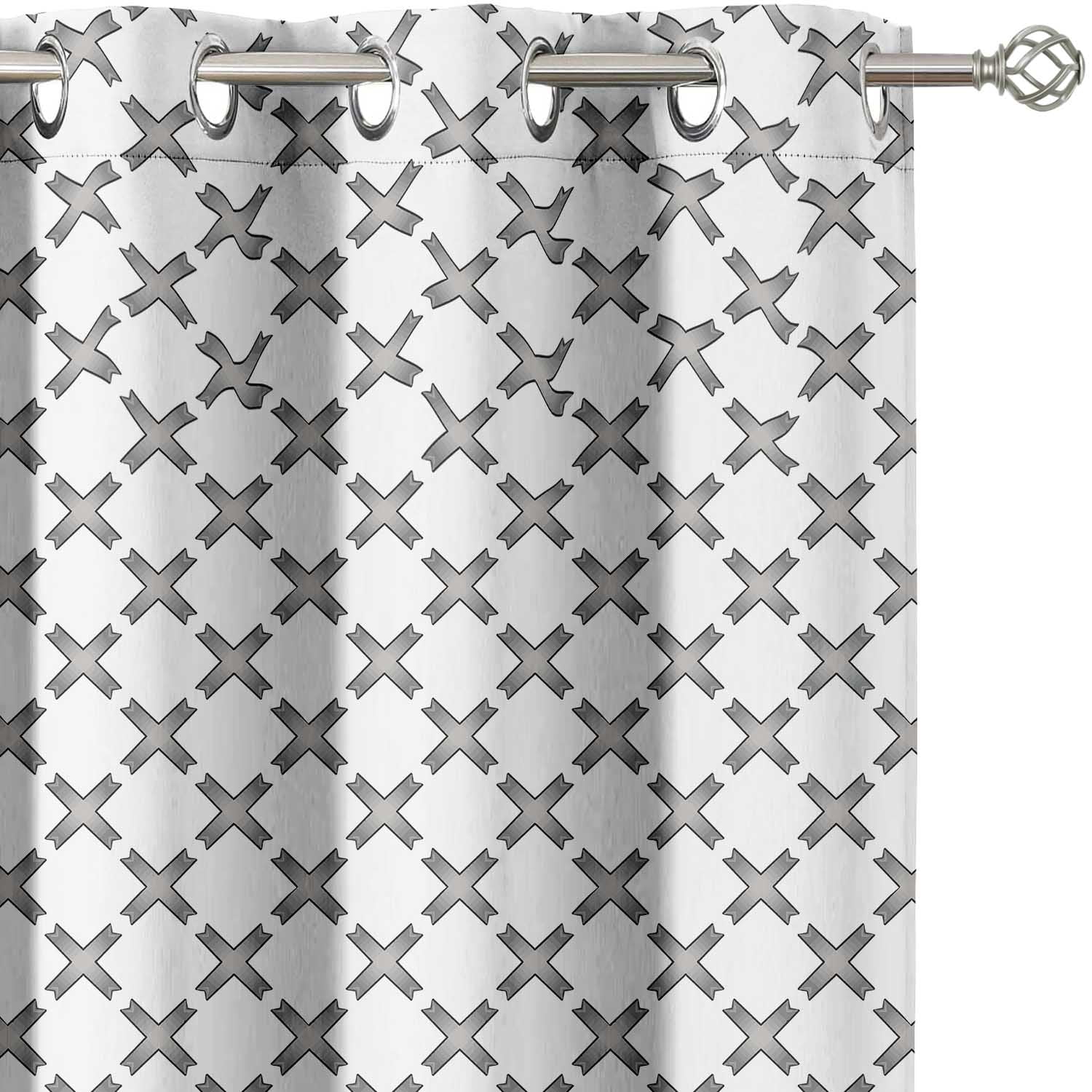 Vargottam Elegant Cross Grid Pattern Curtains - Set of 2 Blackout ...
