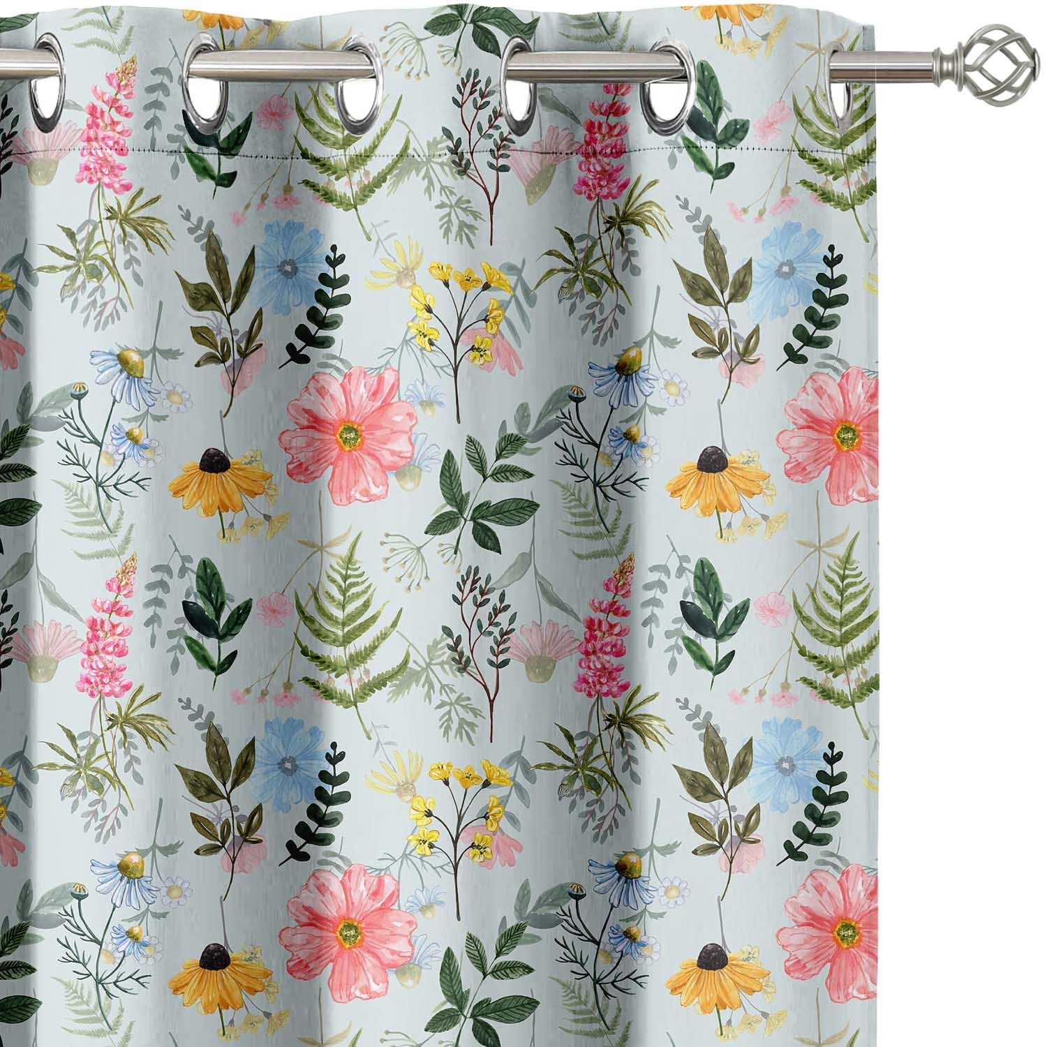 Vargottam Elegant Leaf Floral Pattern Curtains - Set of 2 Blackout ...