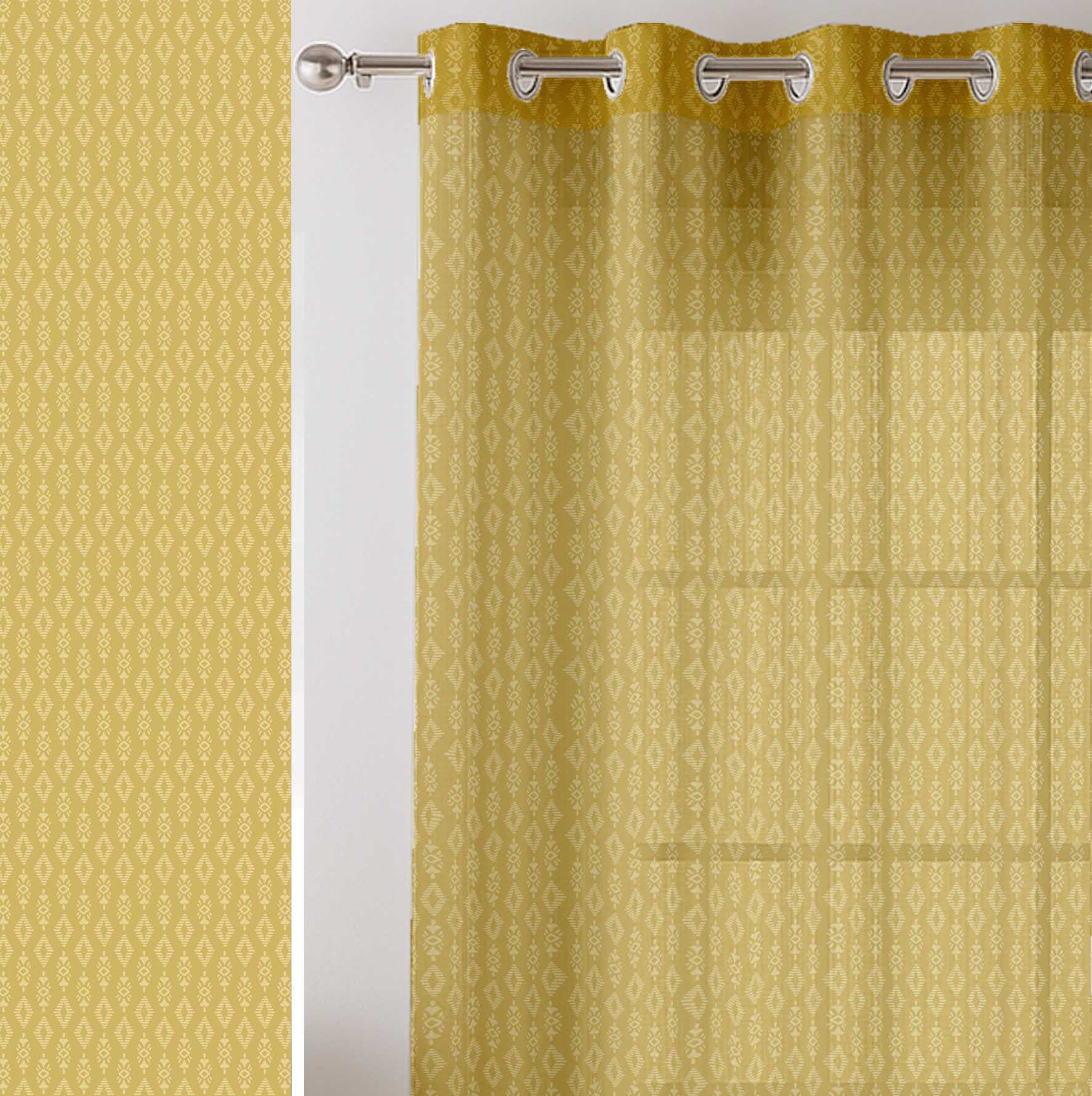 Vargottam Ikat Design Sheer Curtains for Window & Door 2 Panel Set, 84 ...