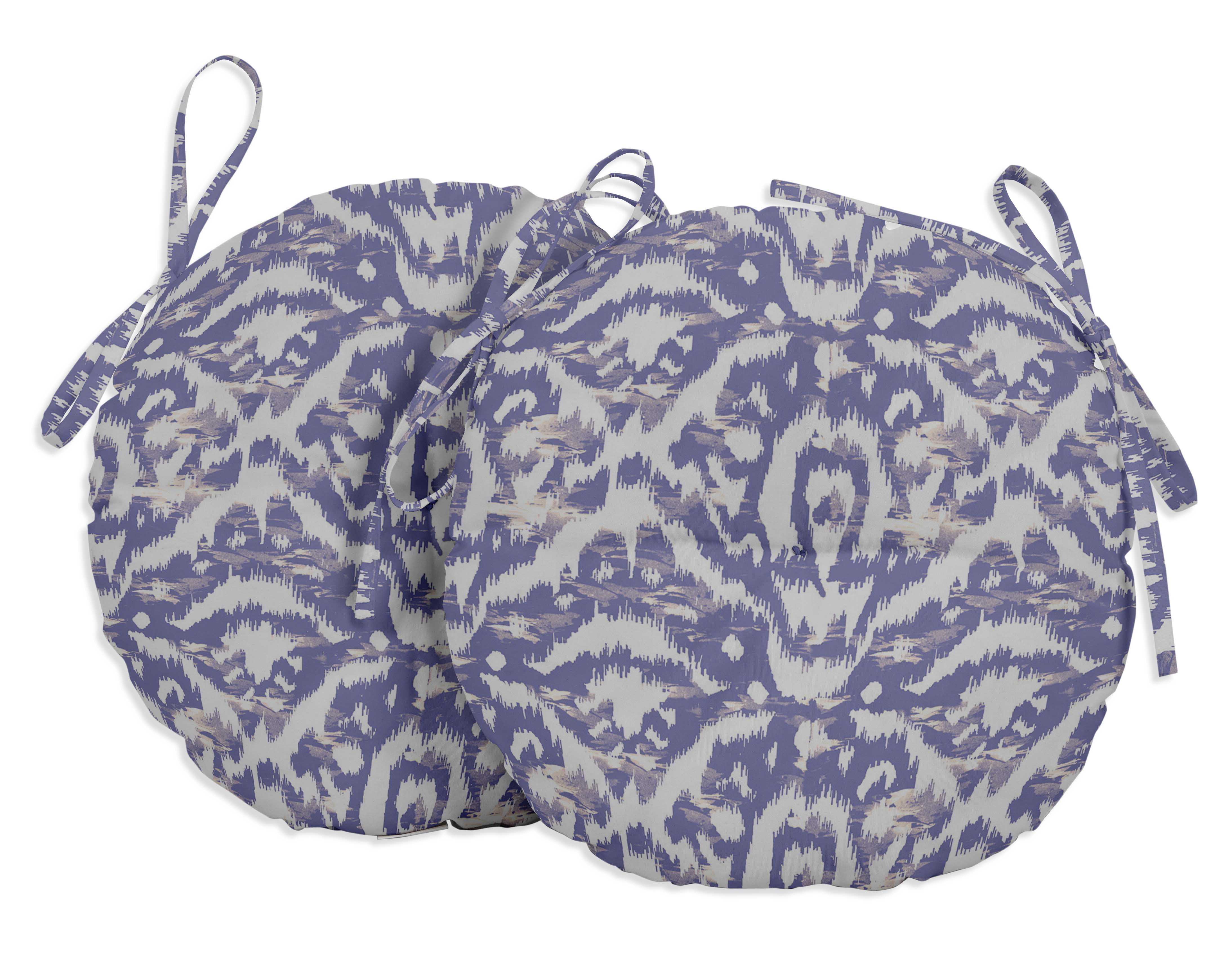 Vargottam Indoor/Outdoor Round Bistro Chair Cushions Block Print 15 ...