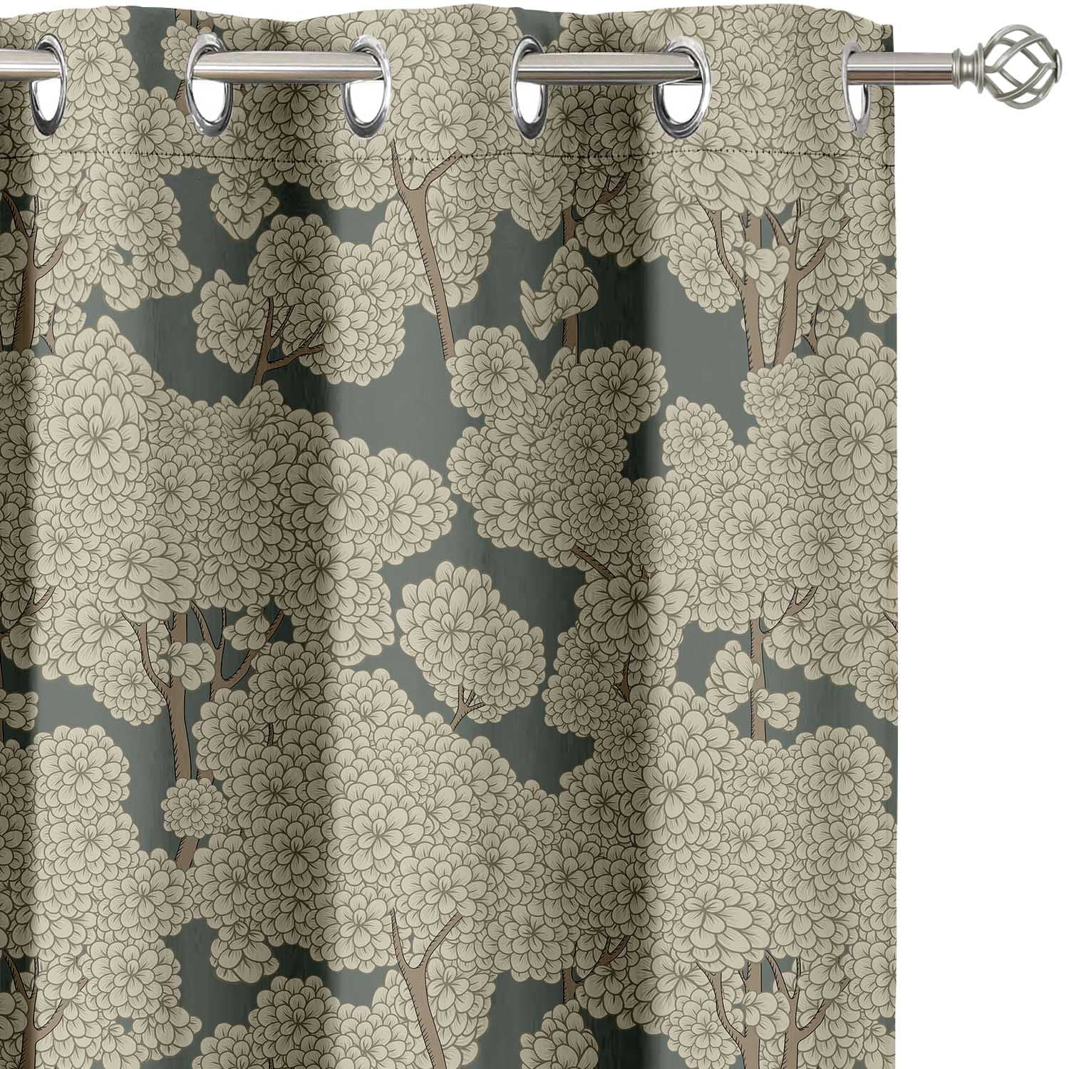 Vargottam Inverted Tree Canopy Design Blackout Curtains - Set of 2 ...
