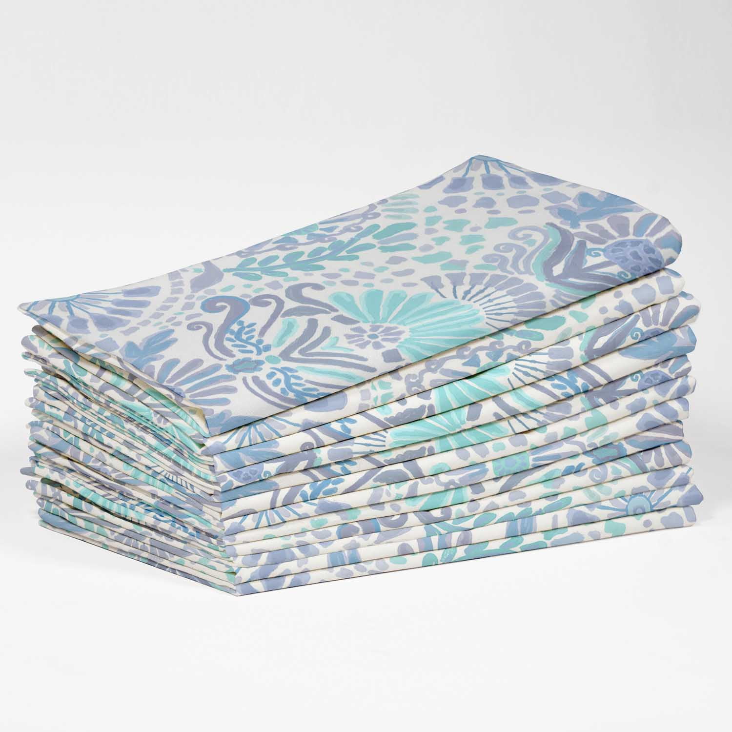 Vargottam Nature-Inspired Boho Print Cotton Napkins - Set of 12, 20x20 ...