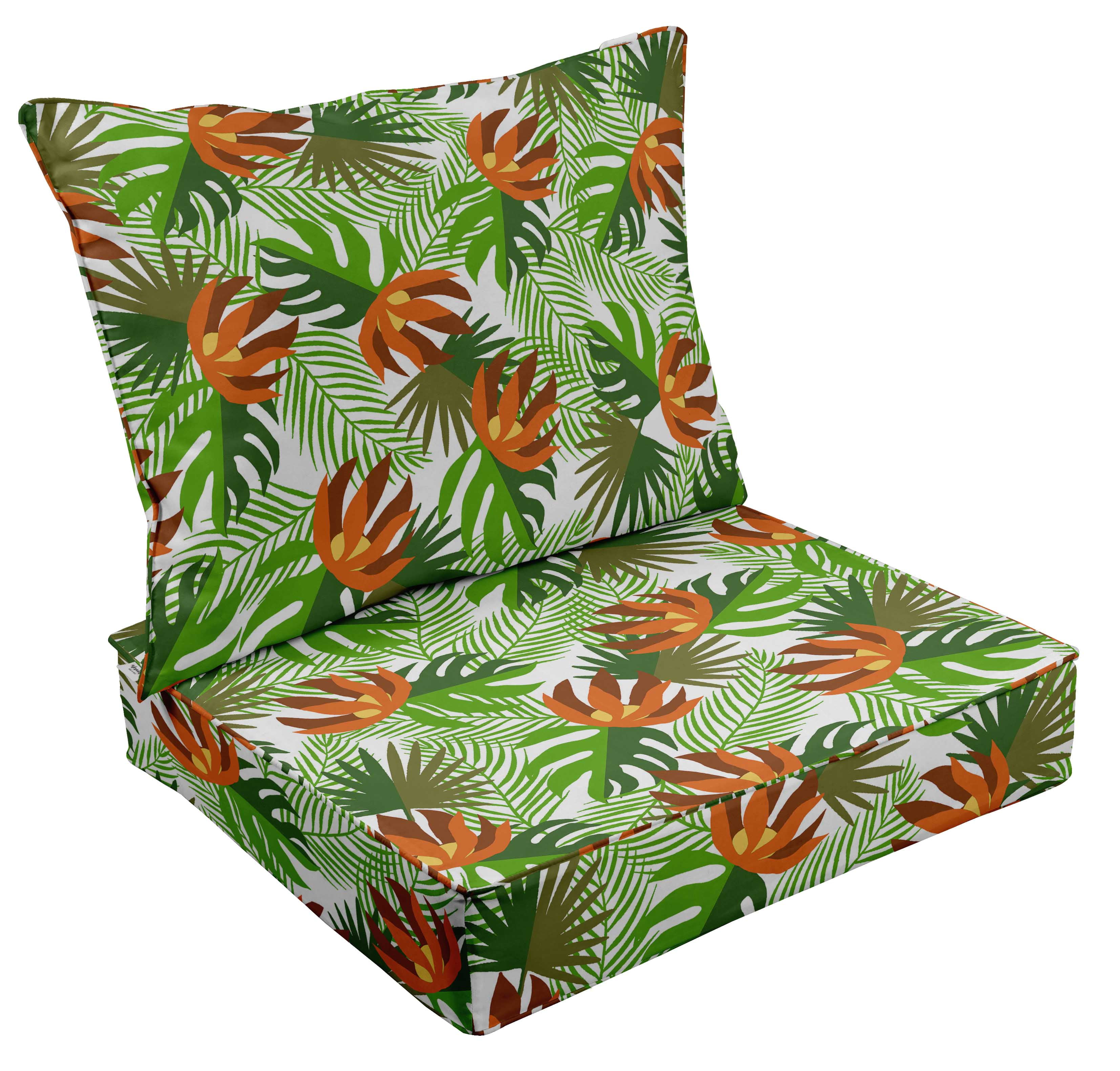 Vargottam Printed Outdoor DeepSeatPatioCushions Set 2pcsSeatSet All ...