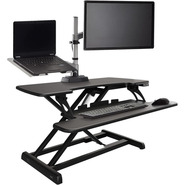 Vari VariDesk Pro Plus 36 Electric Electric Standing Desk Converter Height Adjustable Desk Riser Stand Up Desk Converter for Home Office Wide