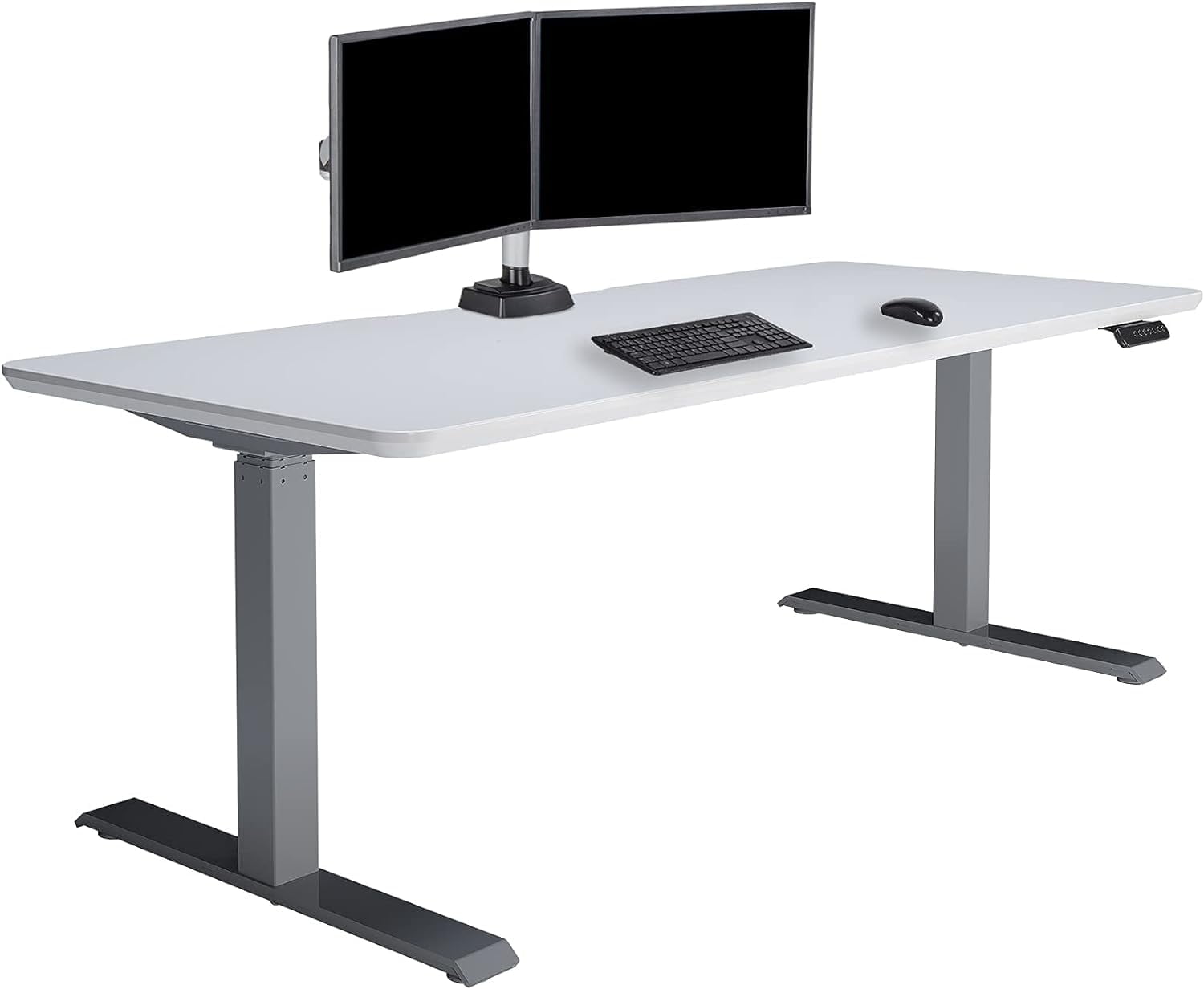 "Vari White Office Lift Desk, 72” x 30"" Electric Height Adjustable ...