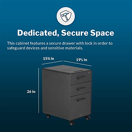 Vari Three Drawer File Cabinet - Mobile Filing Cabinet for Home or ...