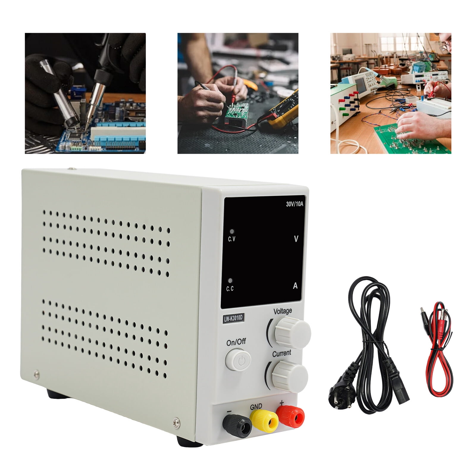 Variable Adjustable Lab DC Bench Power Supply 0-30V 0-10A W/Digital ...