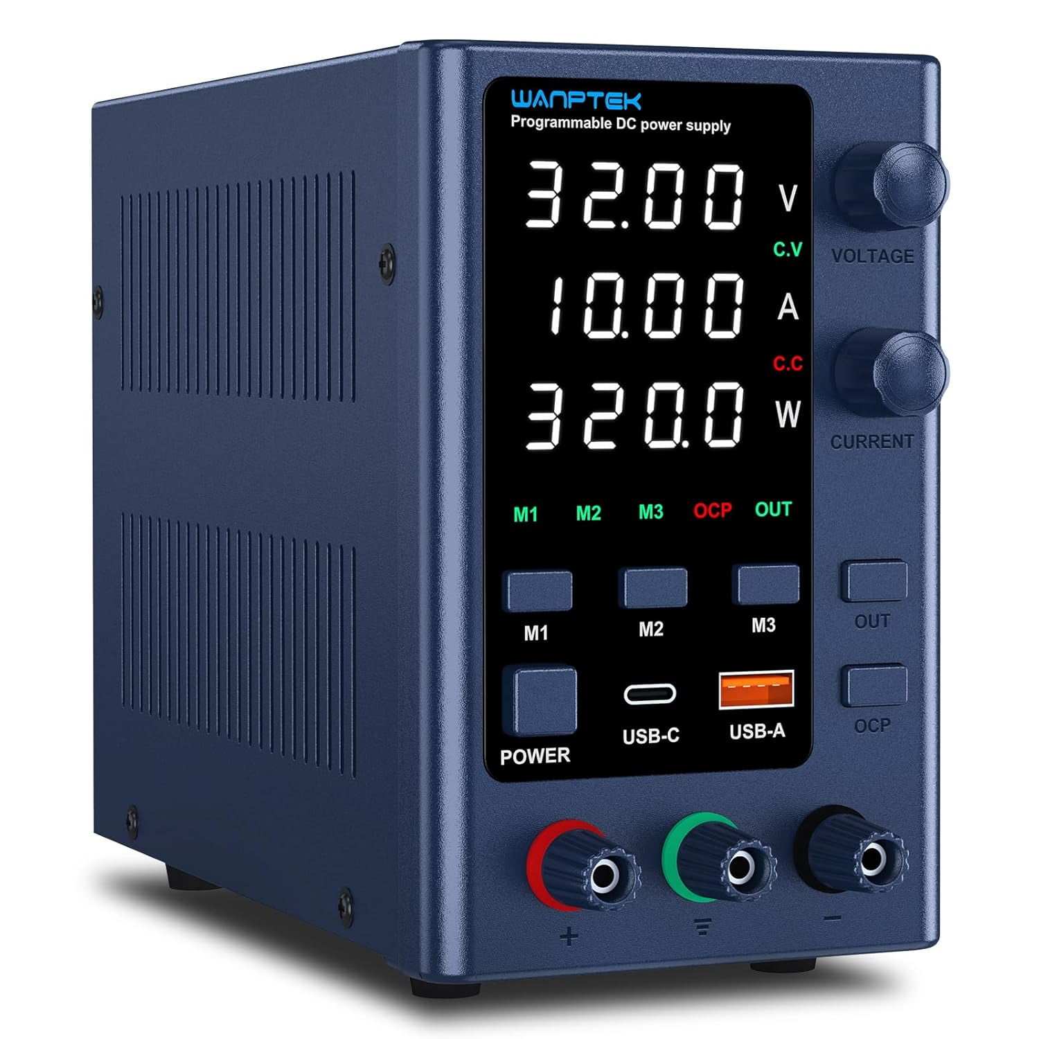 Variable DC Power Supply 0-32V 0-10A with Memory Storage/USB-A&Type-C ...