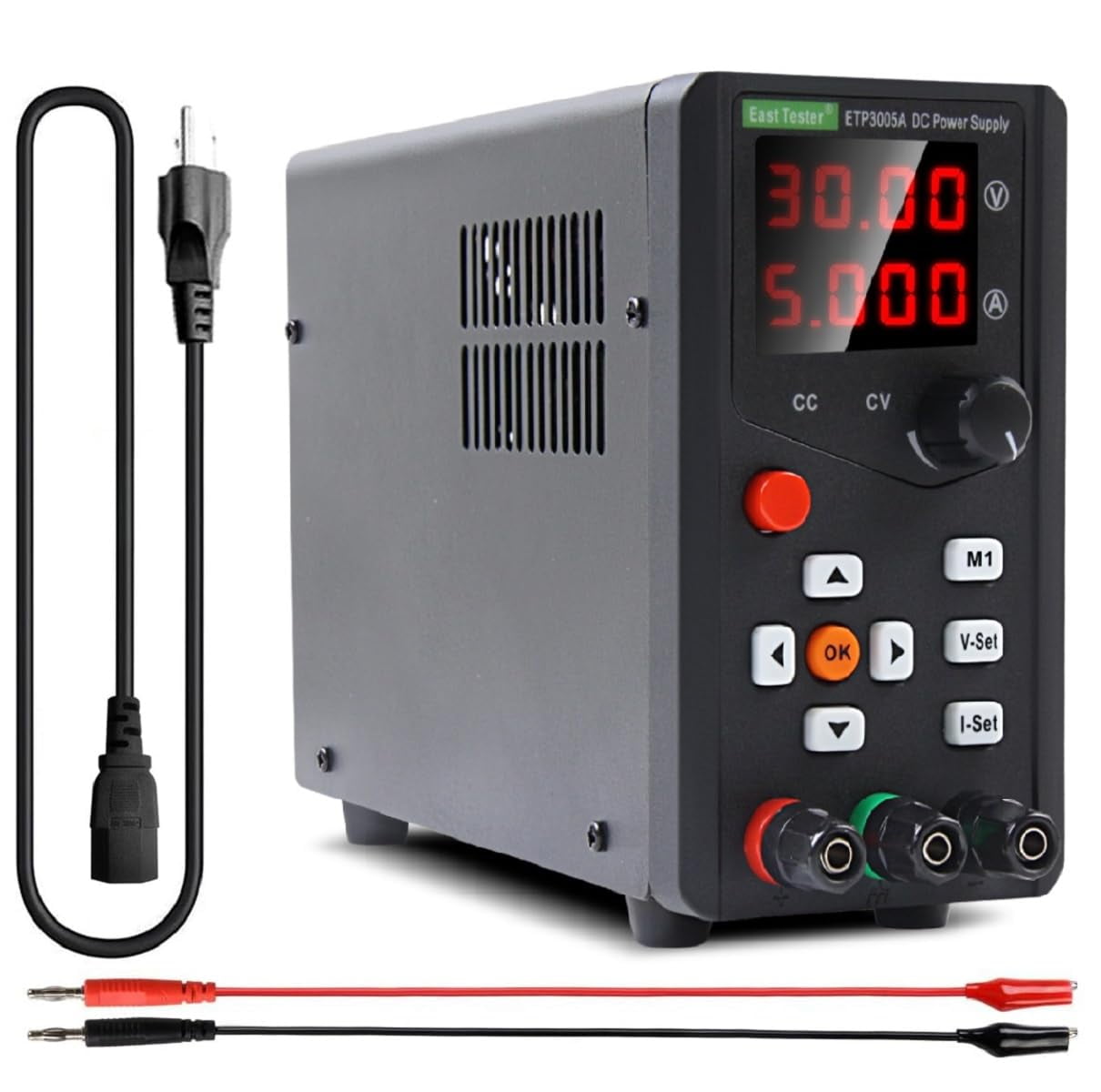 Variable DC Power Supply, High Precision Bench Power Supply with Memory Storage, Encoder Knob ...