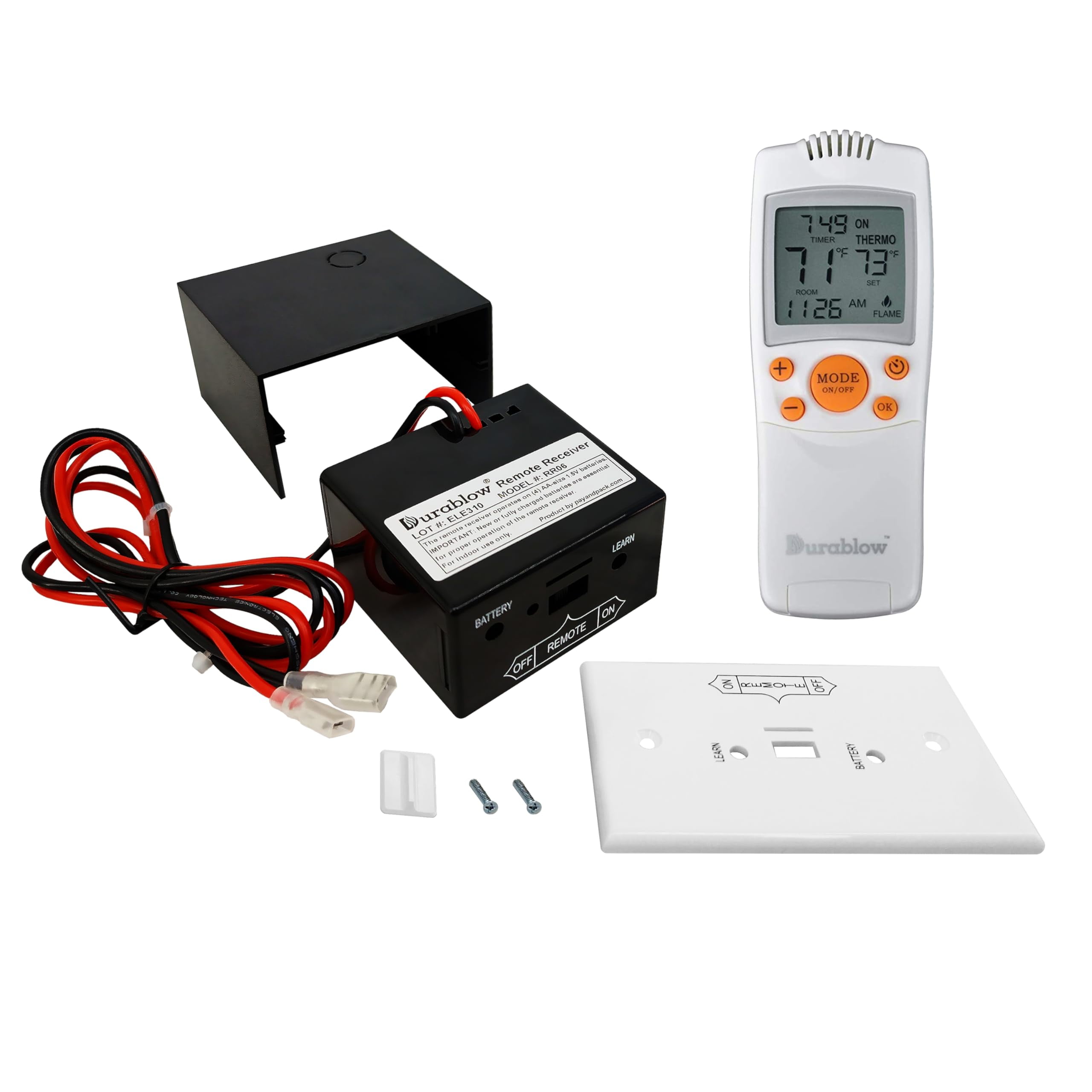 Variable Flame Gas Fireplace Remote Control Kit with Thermostat Timer ...