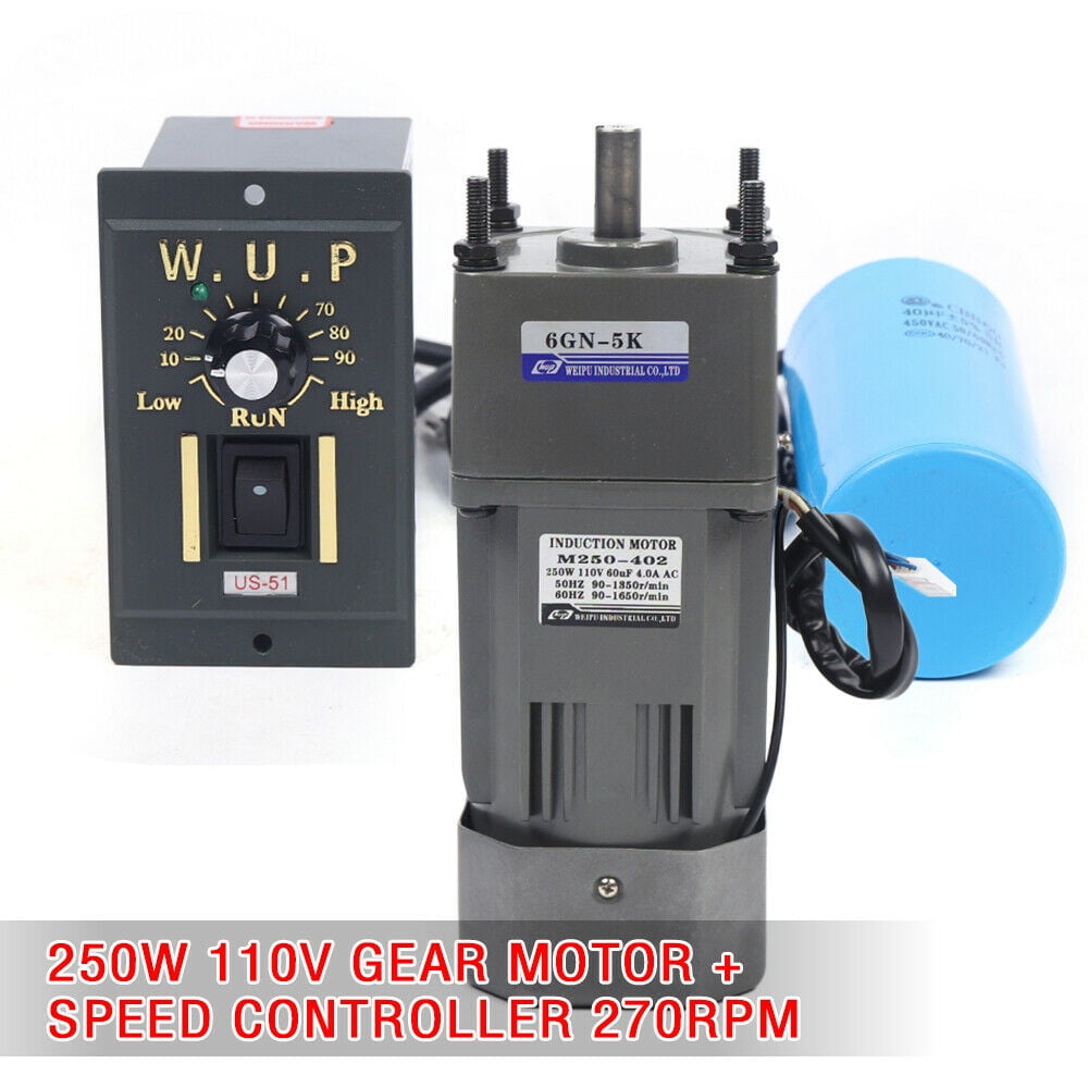 Variable Speed Motor 250W 5K 110v Ac Slow Down Motor Low Speed Mini ...
