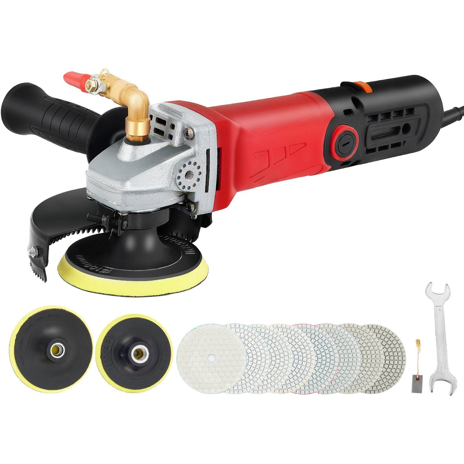 Variable Speed Wet Polisher Kit with 8 Diamond Pads, Splash Guard ...