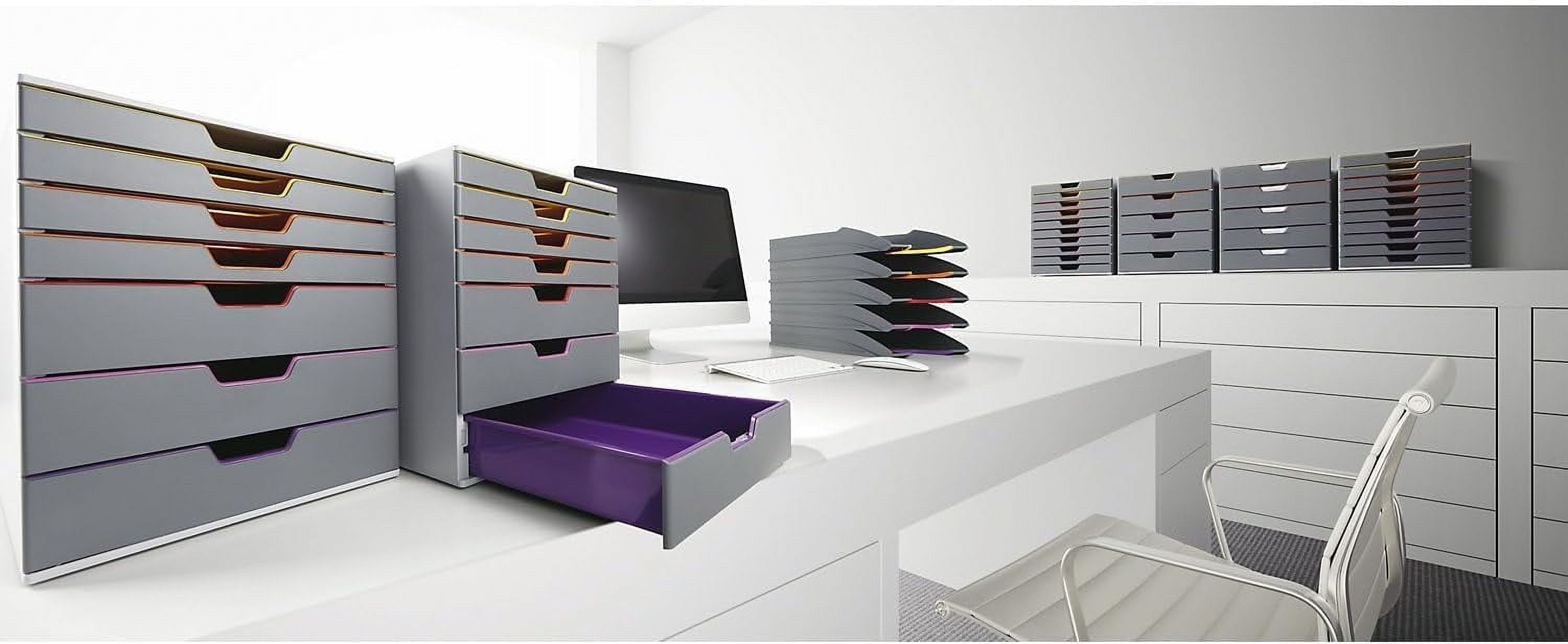 Varicolor 10 Drawer Unit - Gray Desktop Storage with Color Coded Draws ...