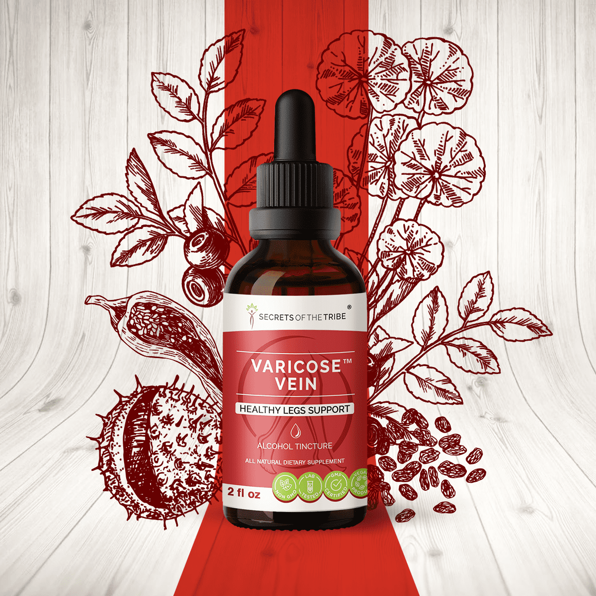 Varicose Vein Alcohol Extract, Tincture, Butcher's Broom, Horse ...