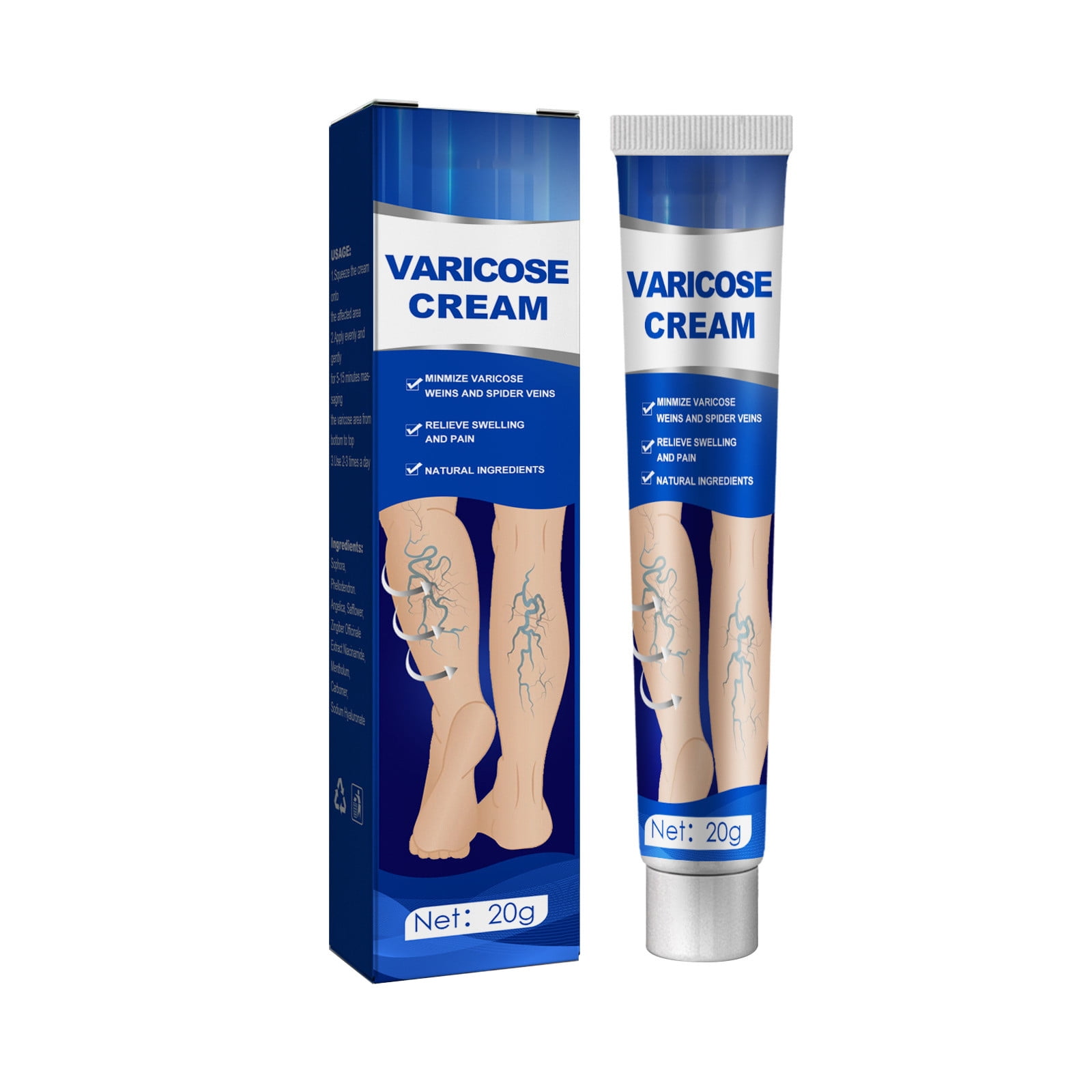 Varicose Vein Legs Cream,Relieve Varicose Veins for Legs,Skin Cream for ...