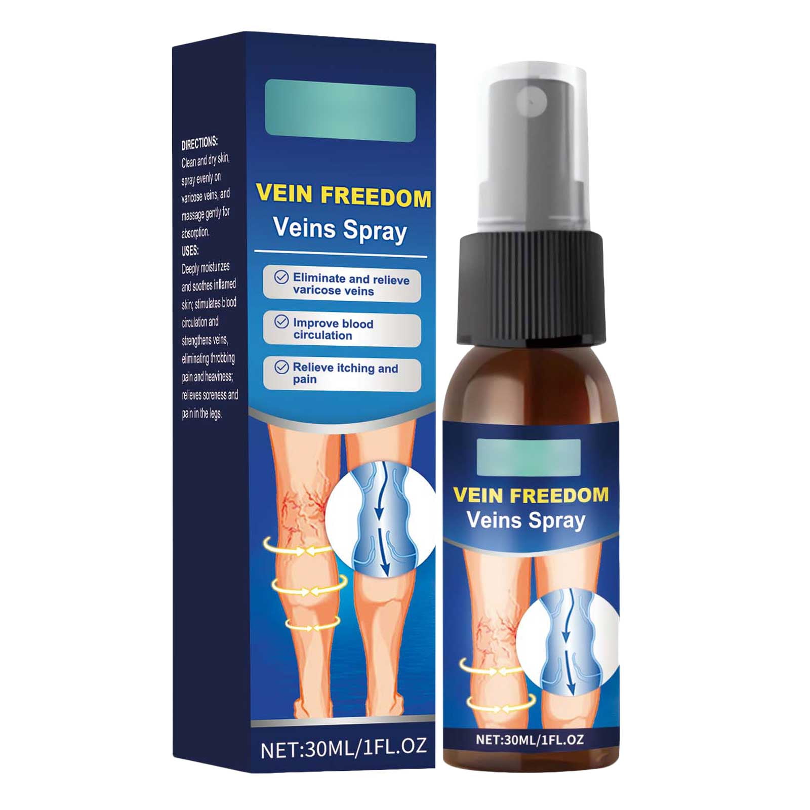 Varicose Veins Spray, Day-Night Comfort, Improves Circulation for All ...
