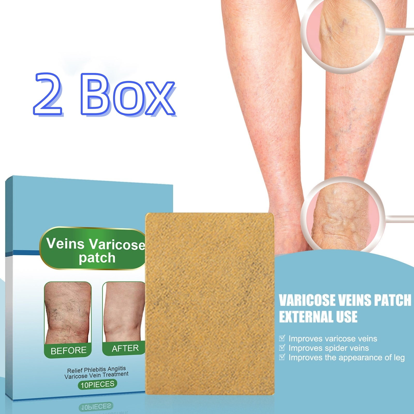 Varicose Veins Treatment For Legs Varicose Veins Patch with Copper Infusion Antimicrobial ...