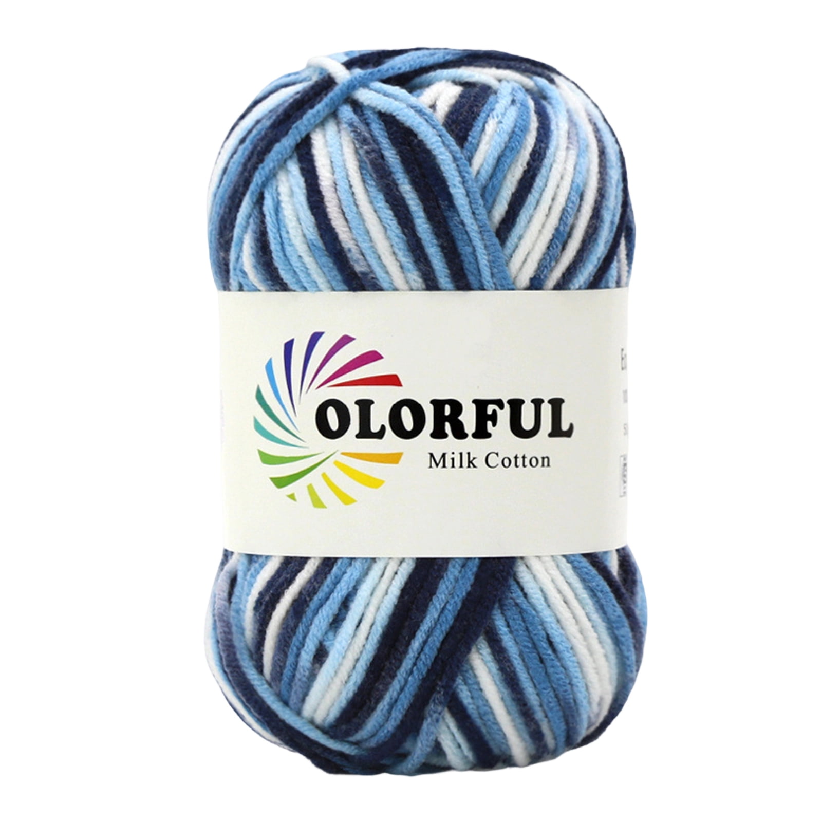 Variegated Baby Cotton Yarn Soft Milk Blend Skein 4.7x1.6in for ...