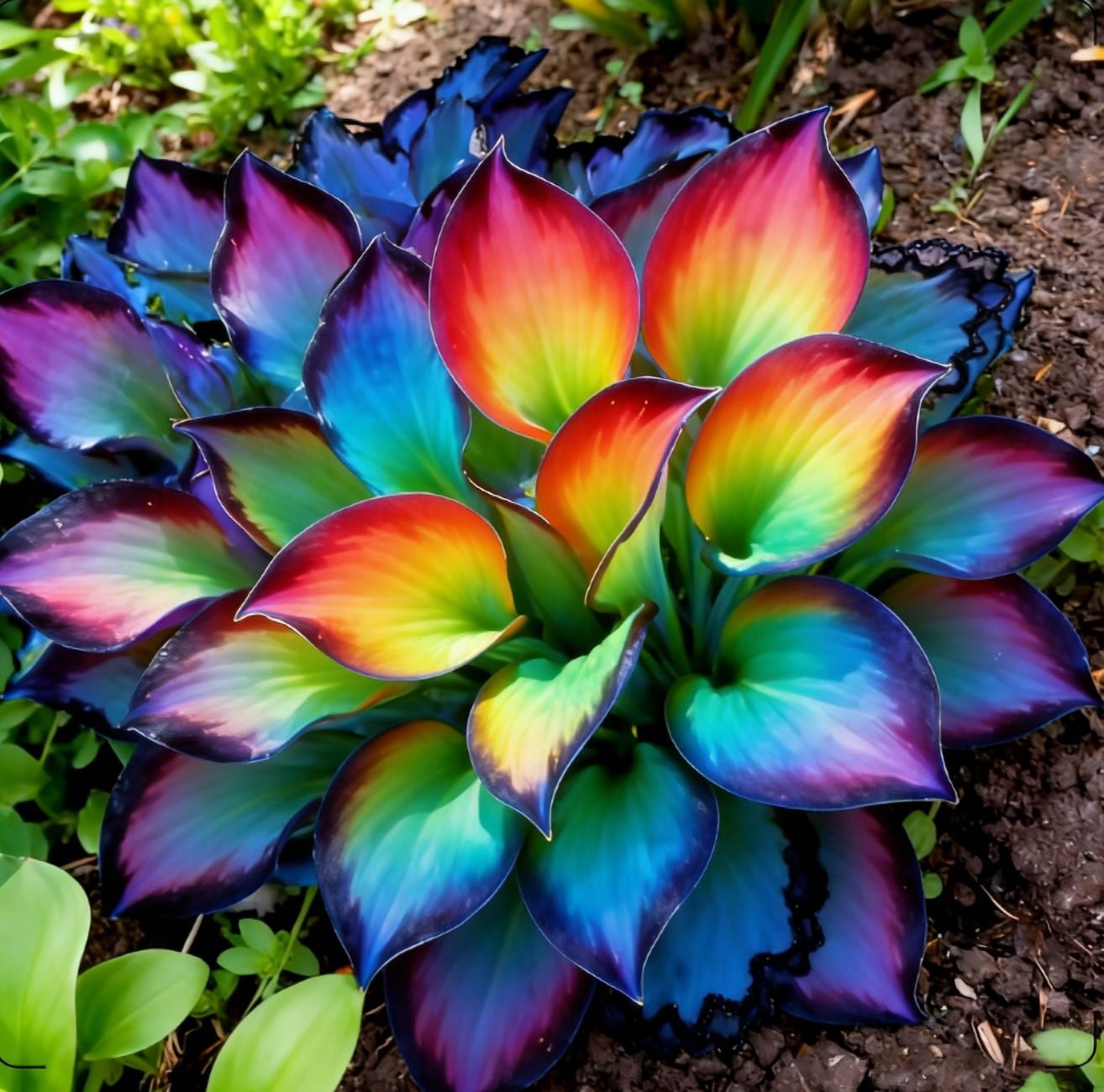Variegated Colorful Hosta, Hardy Perennial Garden Decor for Plant ...