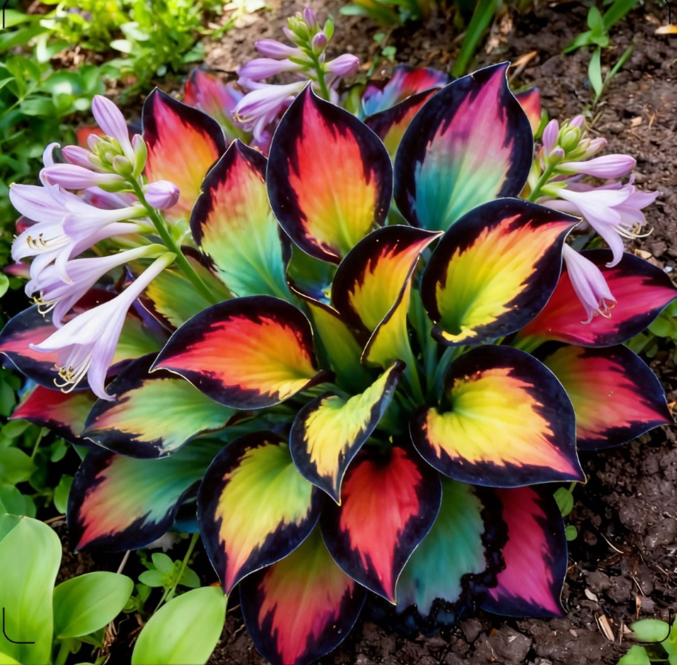 Variegated Colorful Hosta, Hardy Perennial Garden Decor for Plant ...