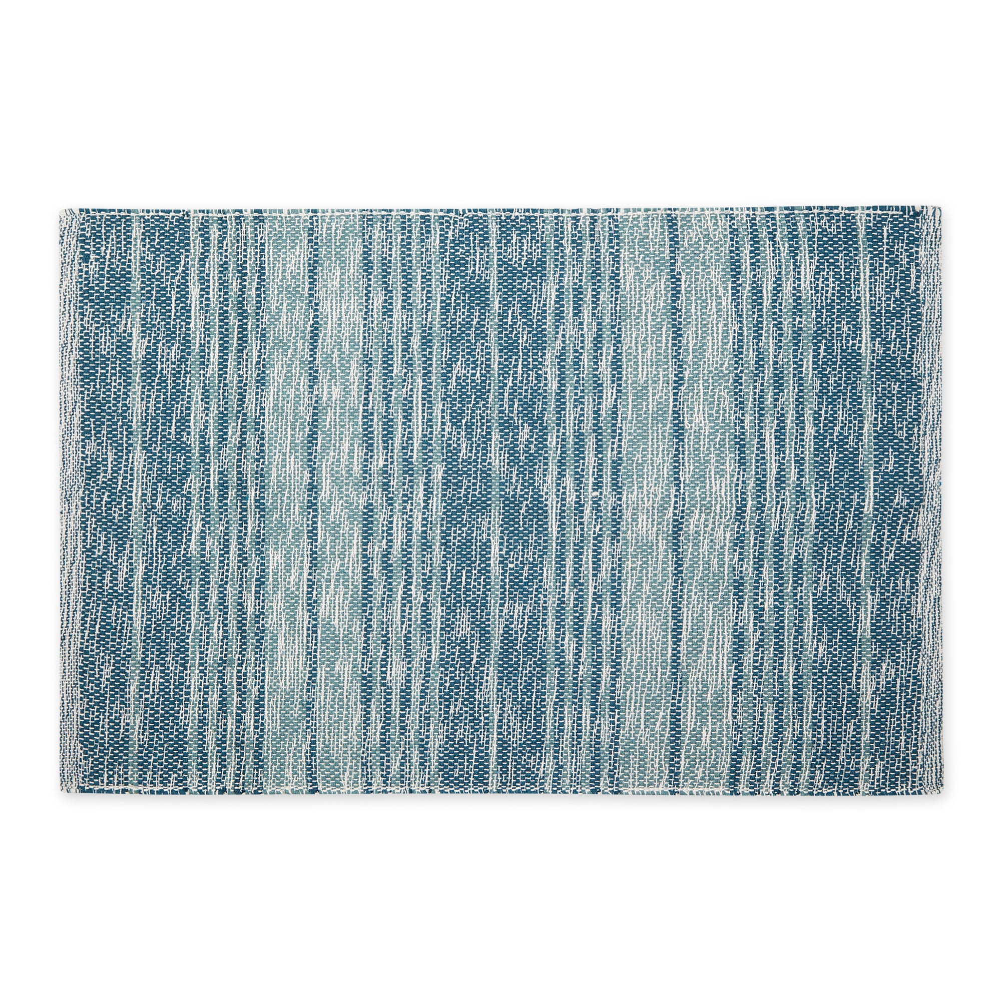 Variegated Teal Stripe Handwoven Recycled Yarn Rug 2x3 Ft - Walmart.com