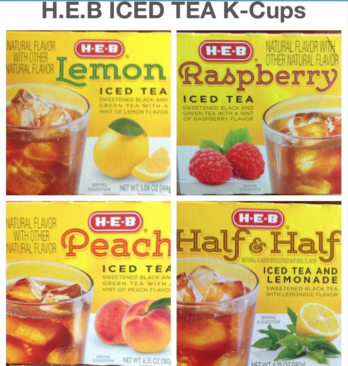 Variety Iced Tea (Half and Half Iced Tea & Lemonade; Raspberry Iced Tea ...